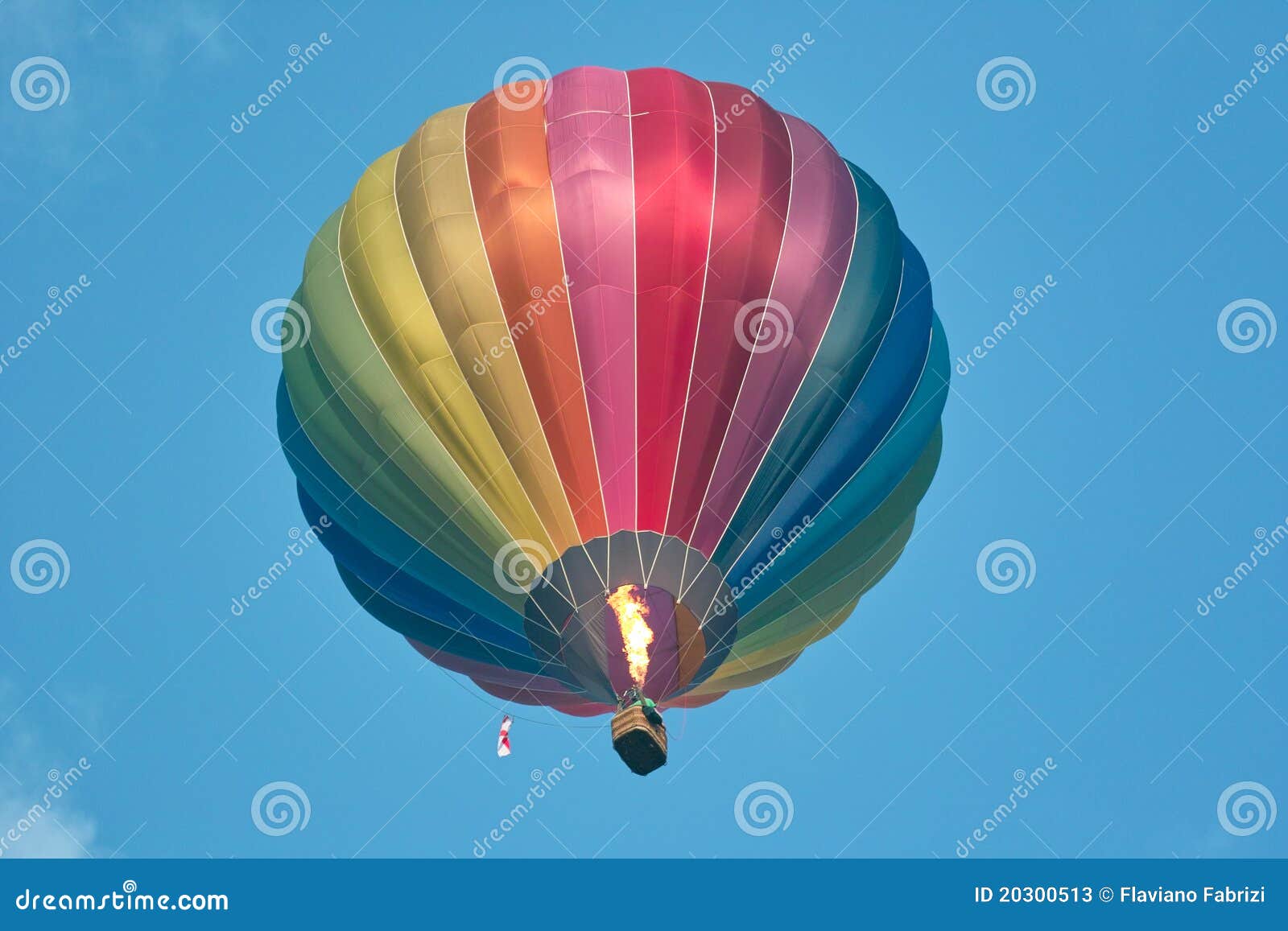 Colorful Hot Air Balloon in Flight Stock Image - Image of wicker ...