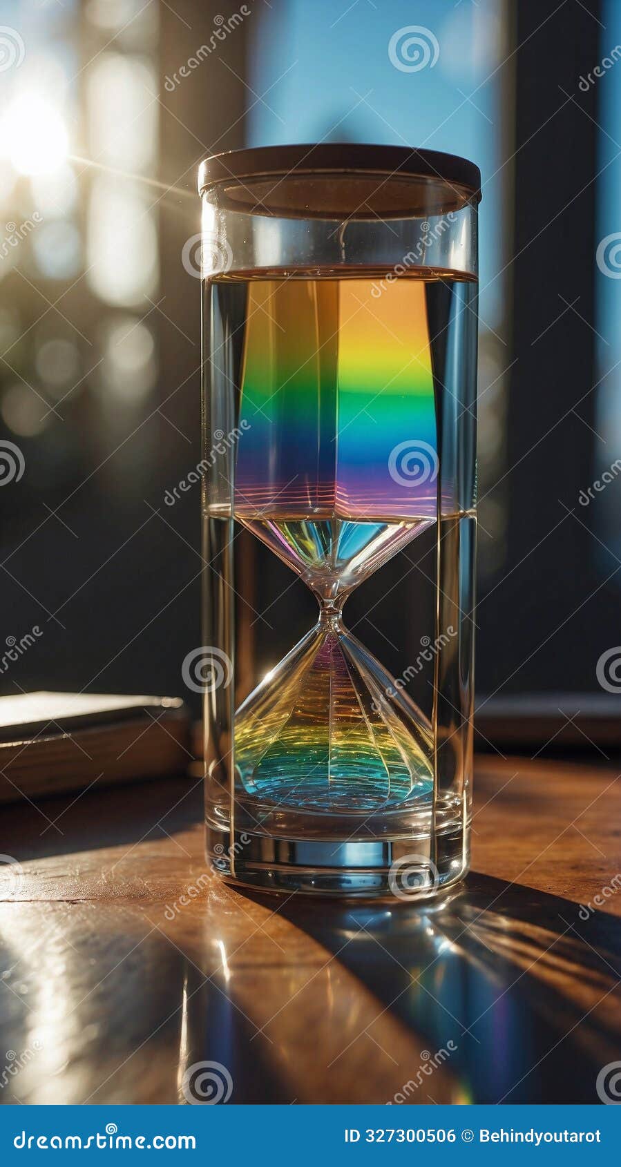 A Colorful Hourglass with a Rainbow Gradient Inside Stock Illustration ...