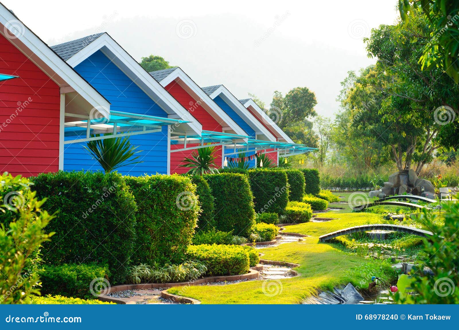 Colorful House and the Garden Stock Photo - Image of roof, traditional ...