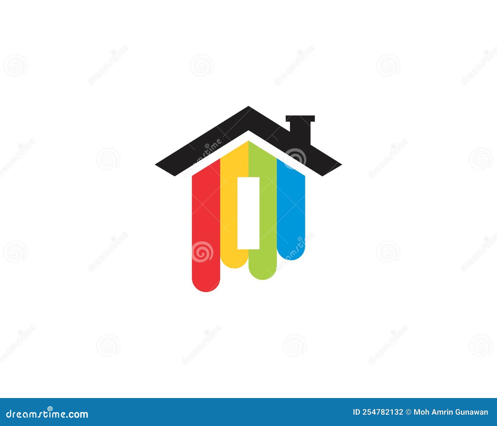 Colorful House with Negative Space Letter I Logo Icon Stock Vector ...