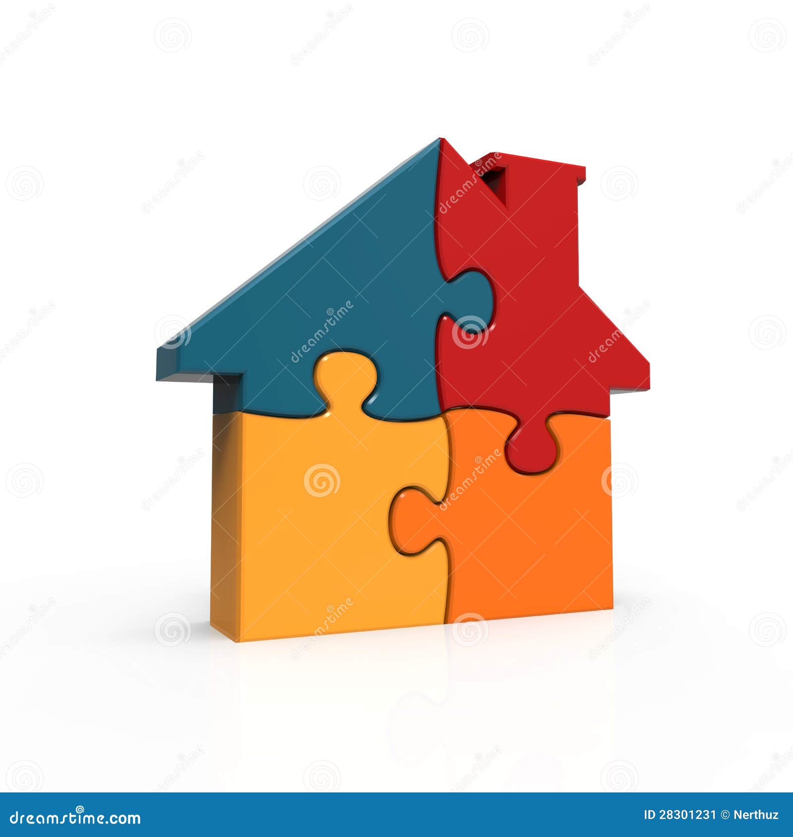 Colorful House Puzzle stock illustration. Illustration of property ...