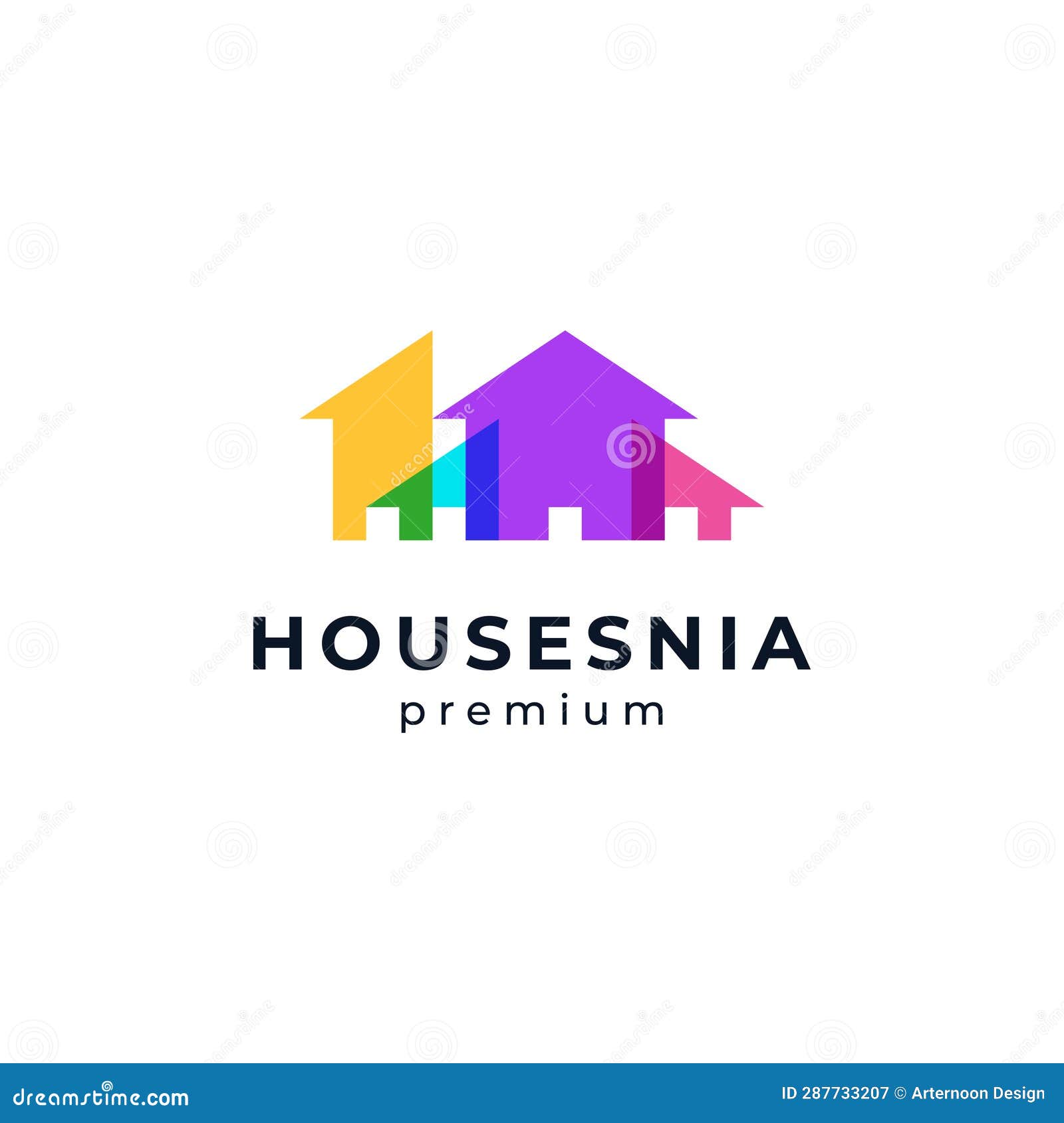 Colorful House for Residential Logo Design Stock Vector - Illustration ...