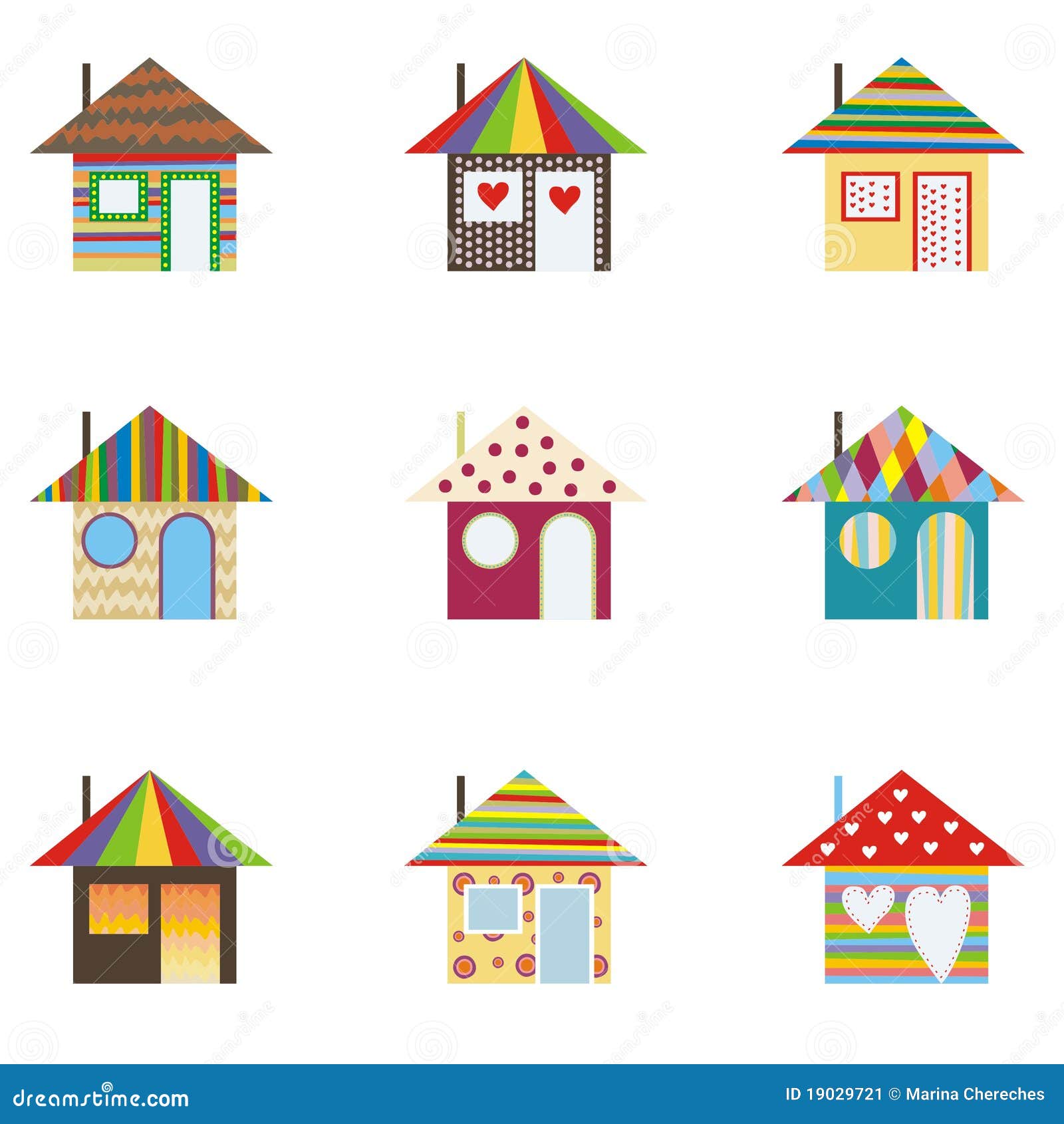 Colorful houses stock vector. Illustration of design - 19029721