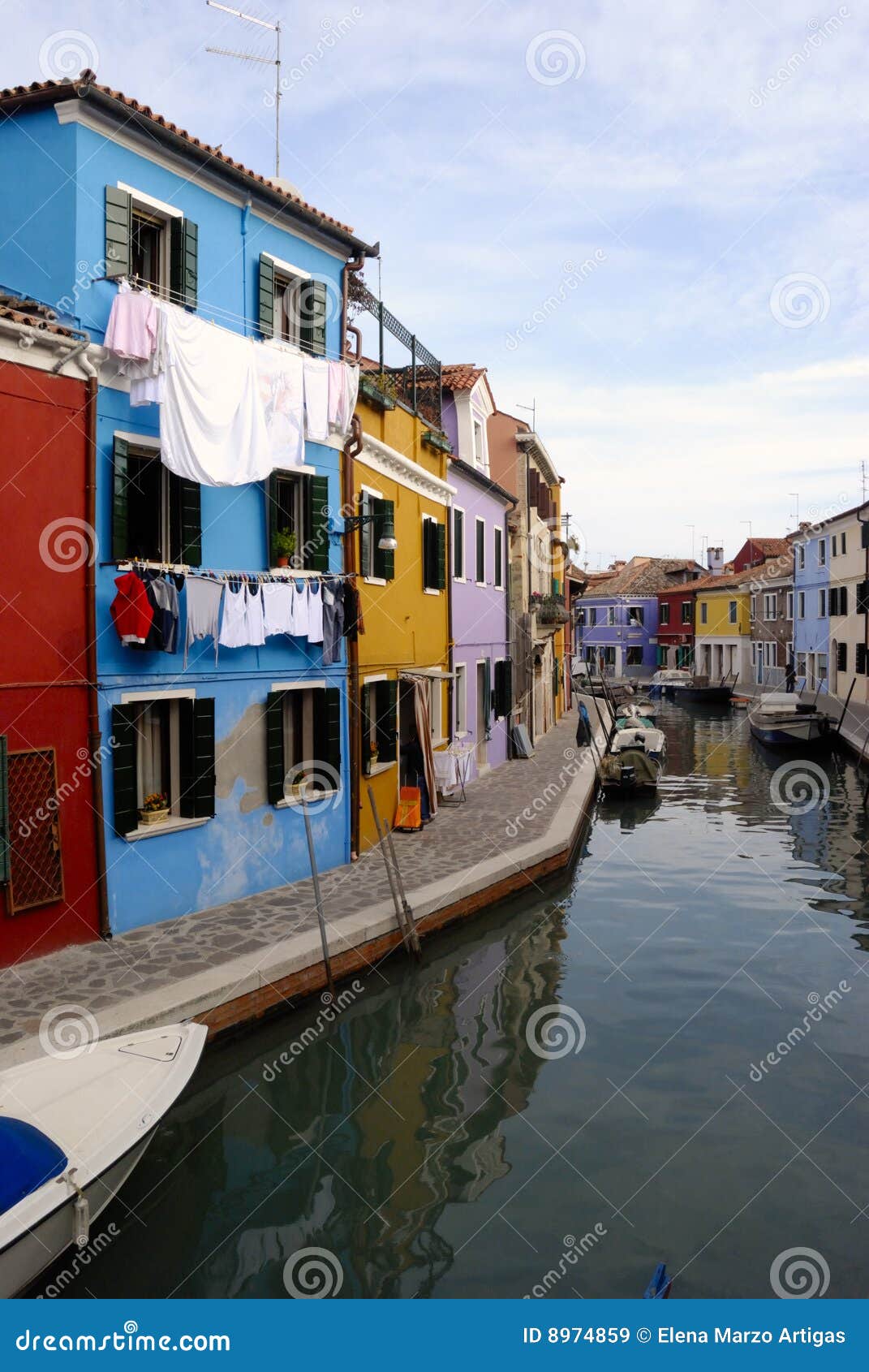 Colorful houses in Burano stock image. Image of daytime - 8974859