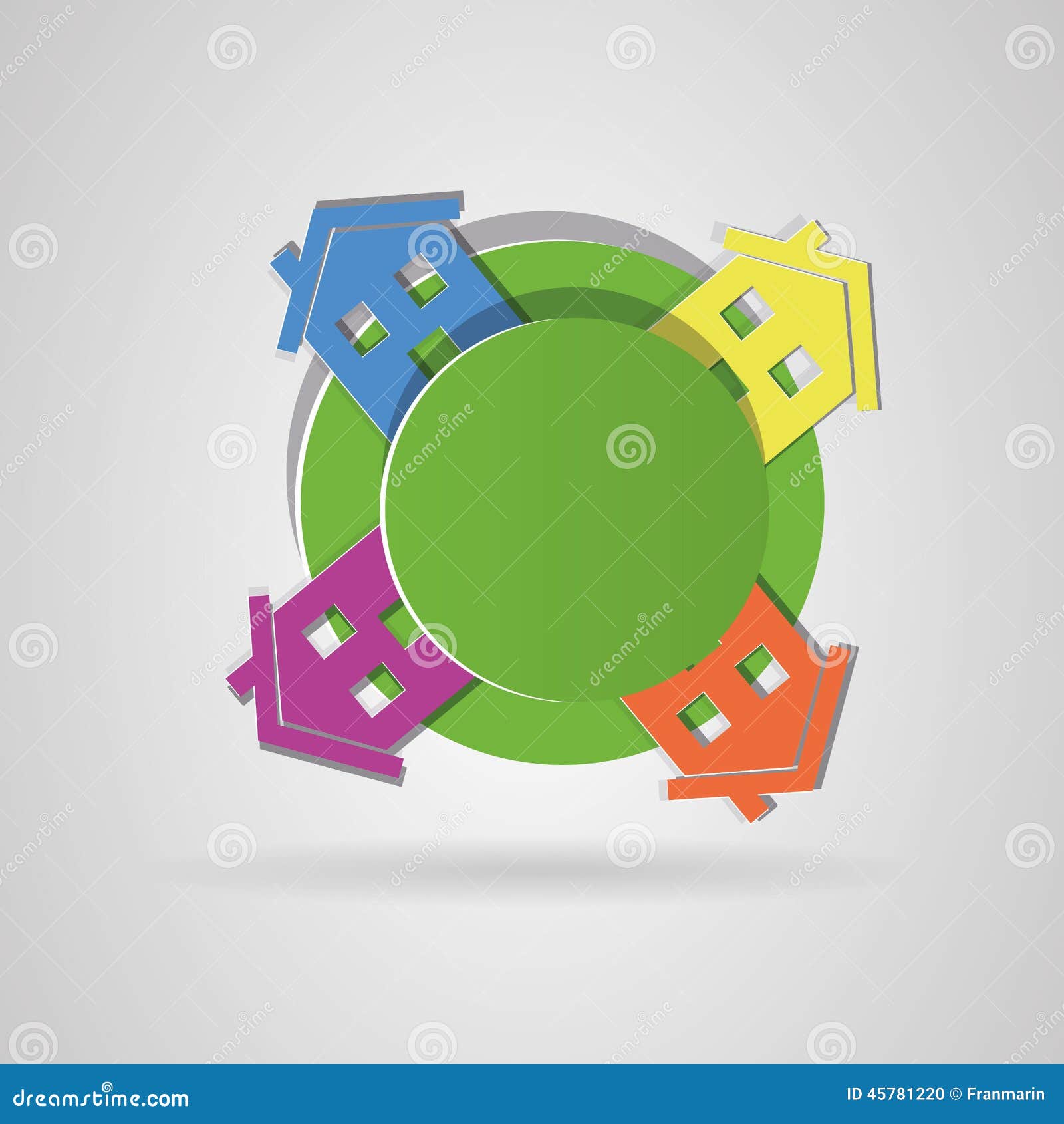 Colorful houses stock vector. Illustration of apartment - 45781220