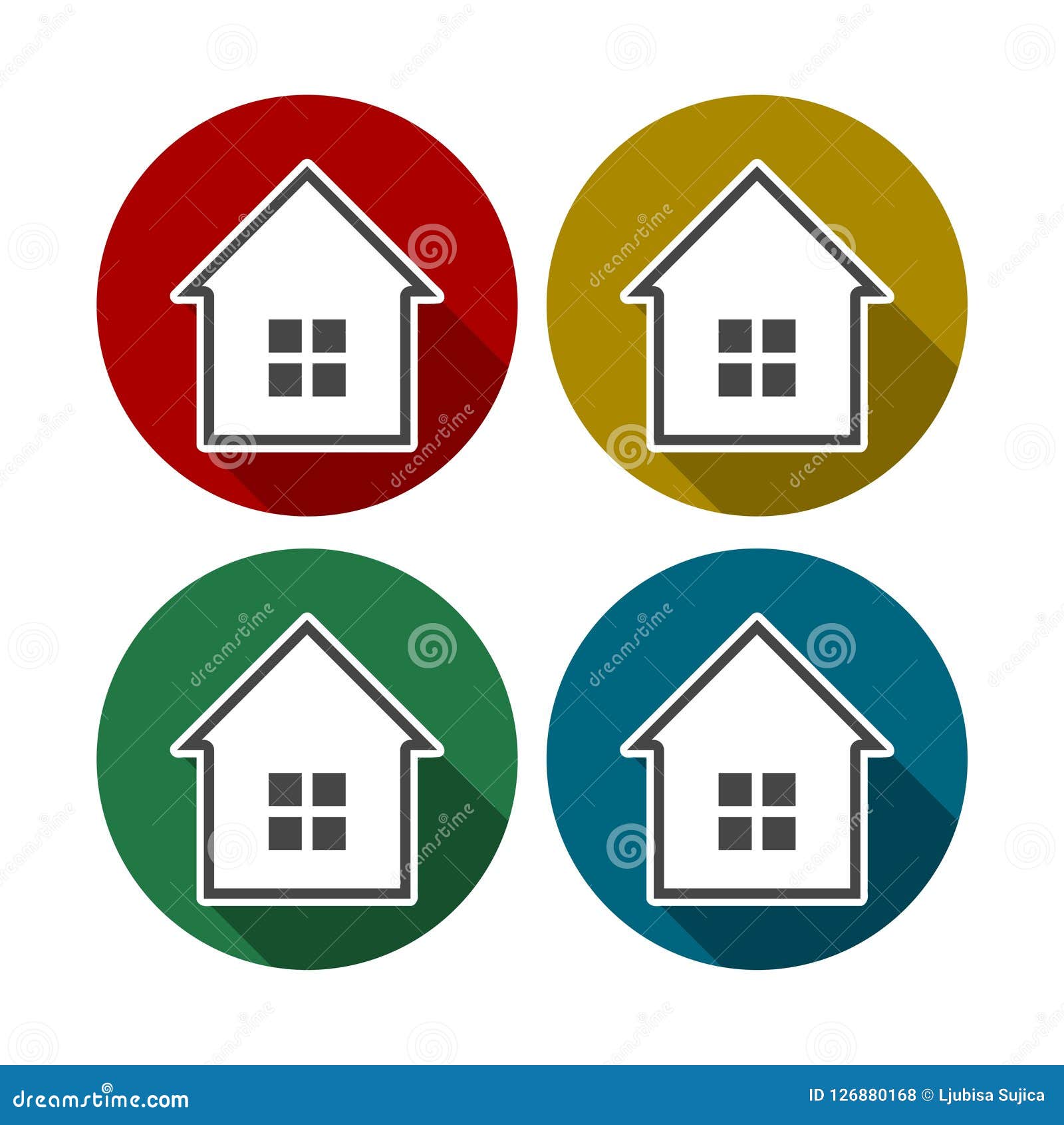 Colorful houses icon set stock vector. Illustration of shiny - 126880168