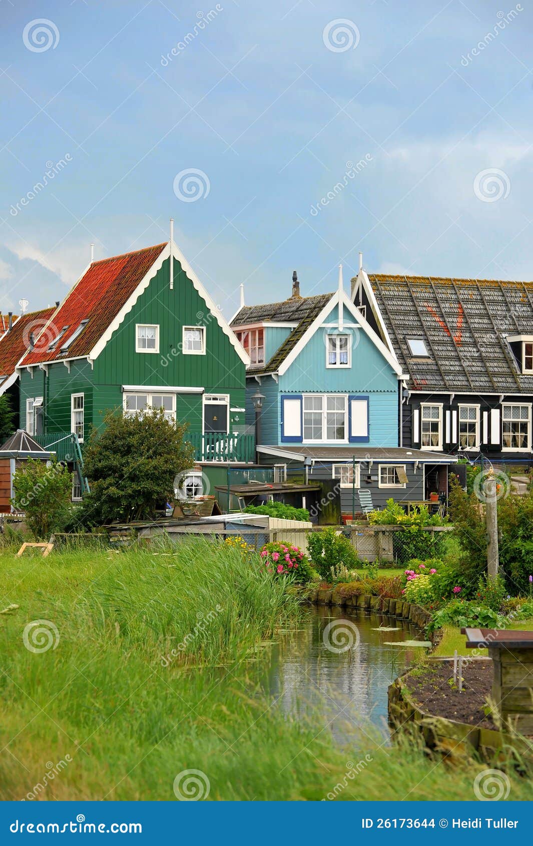 Colorful Houses in Marken, the Netherlands Stock Photo - Image of ...