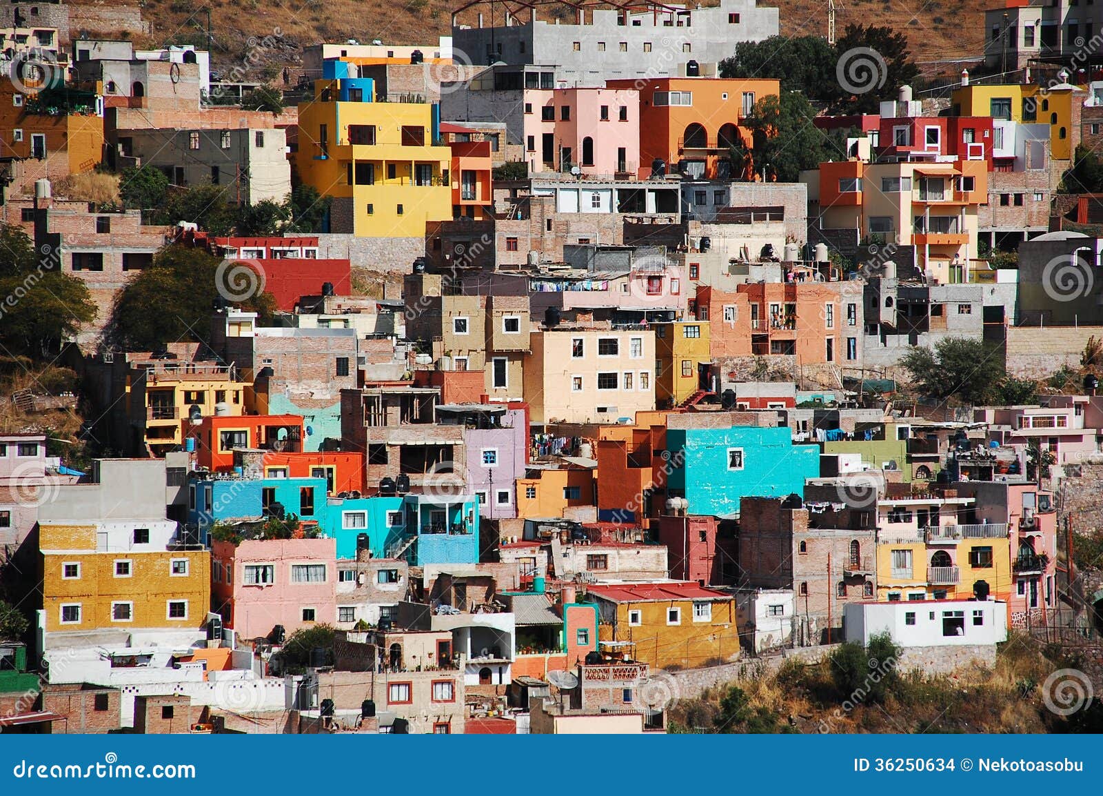 Colorful houses stock photo. Image of blue, houses, mexico - 36250634