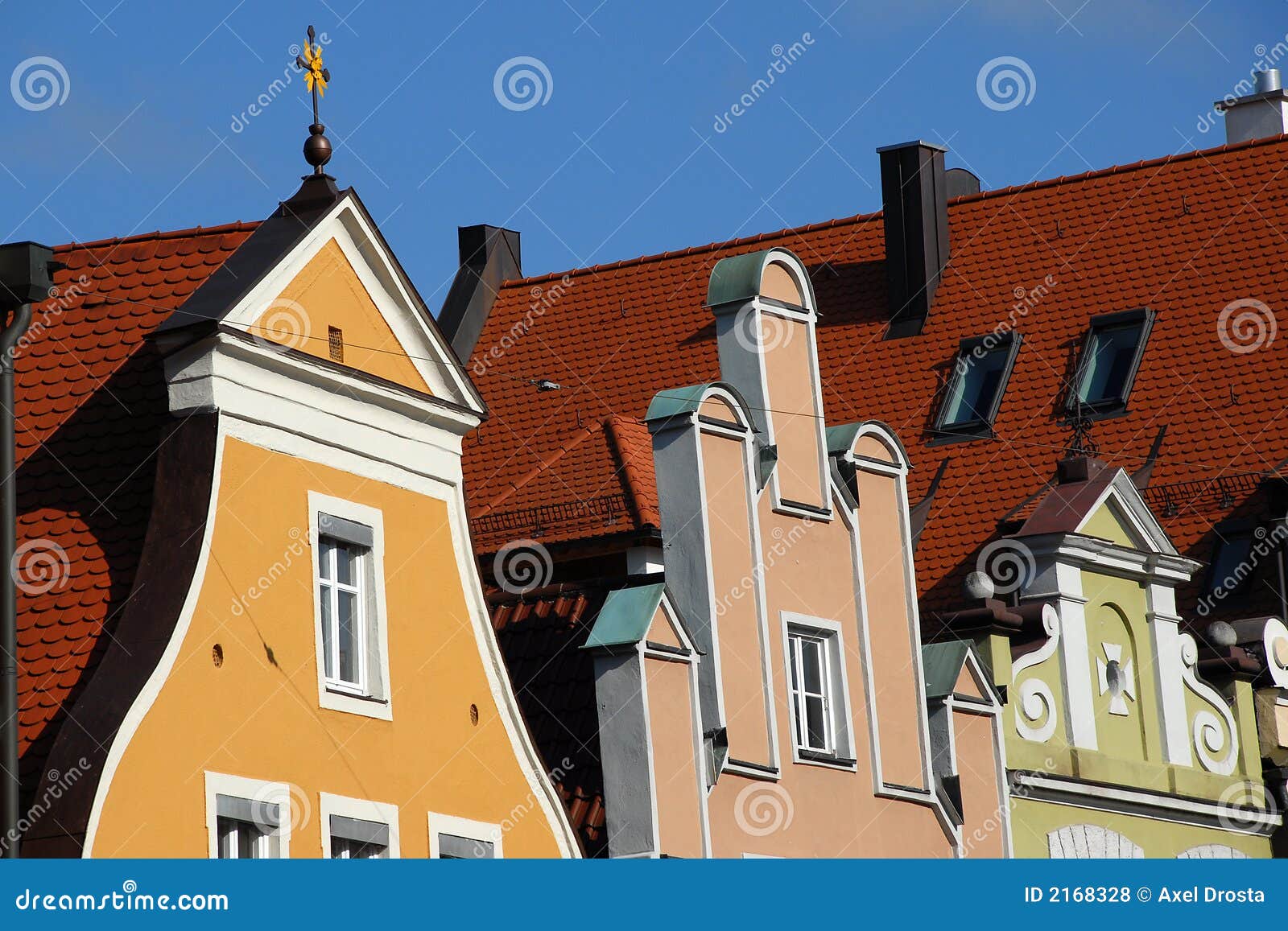 Colorful Houses and Rooftops Stock Photo - Image of center, outside ...