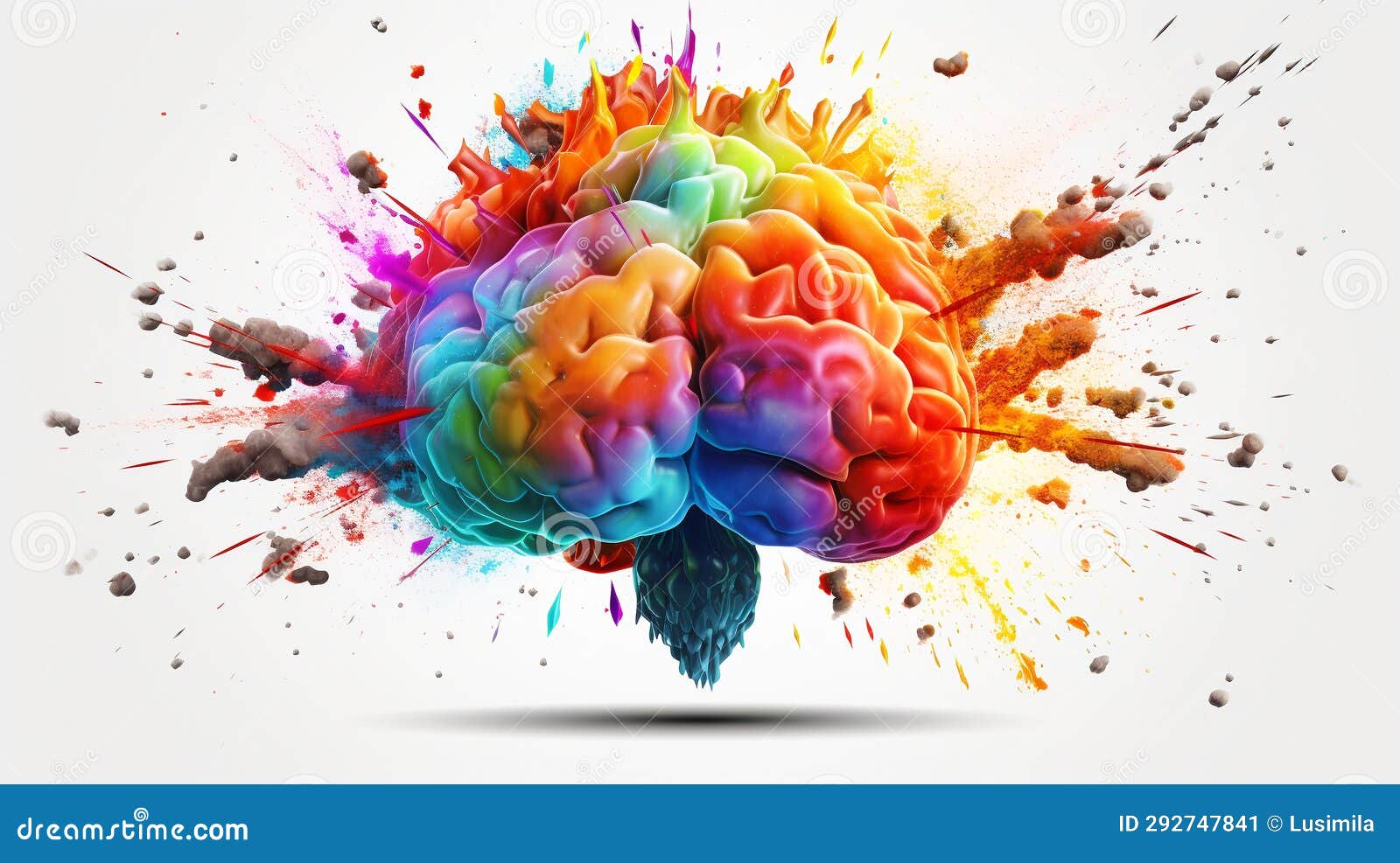 Colorful human brain stock illustration. Illustration of wisdom - 292747841