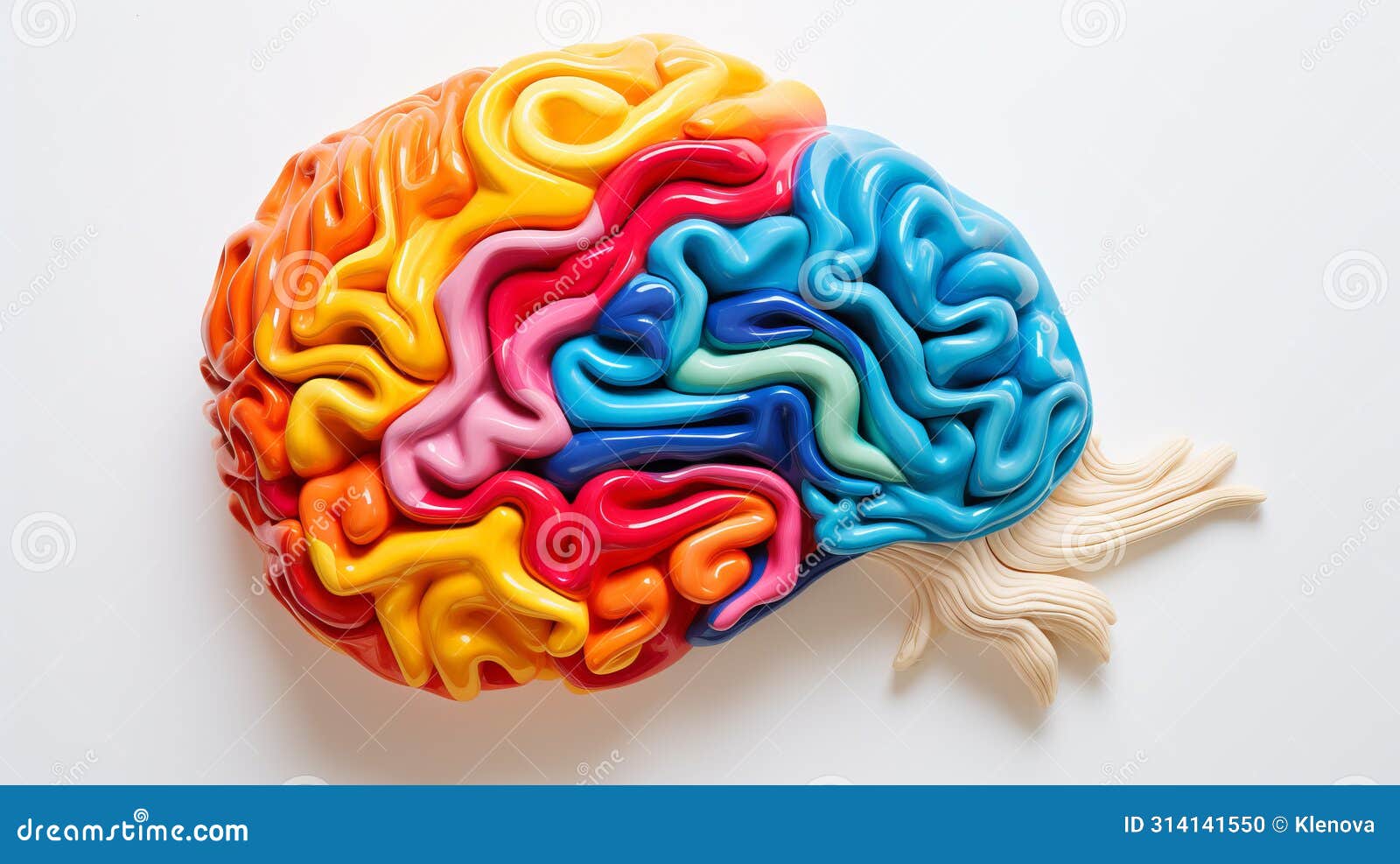 Colorful Human Brain Model Illustrating Neurological Diversity and ...