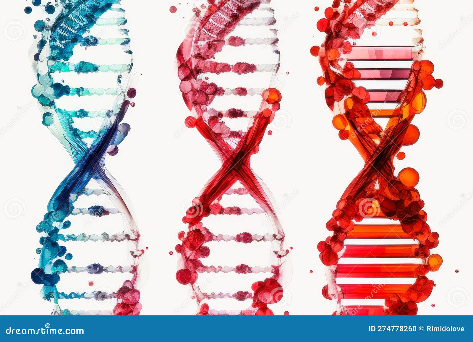 Colorful Human DNA Structure Set on White Surface. Generative AI Stock ...