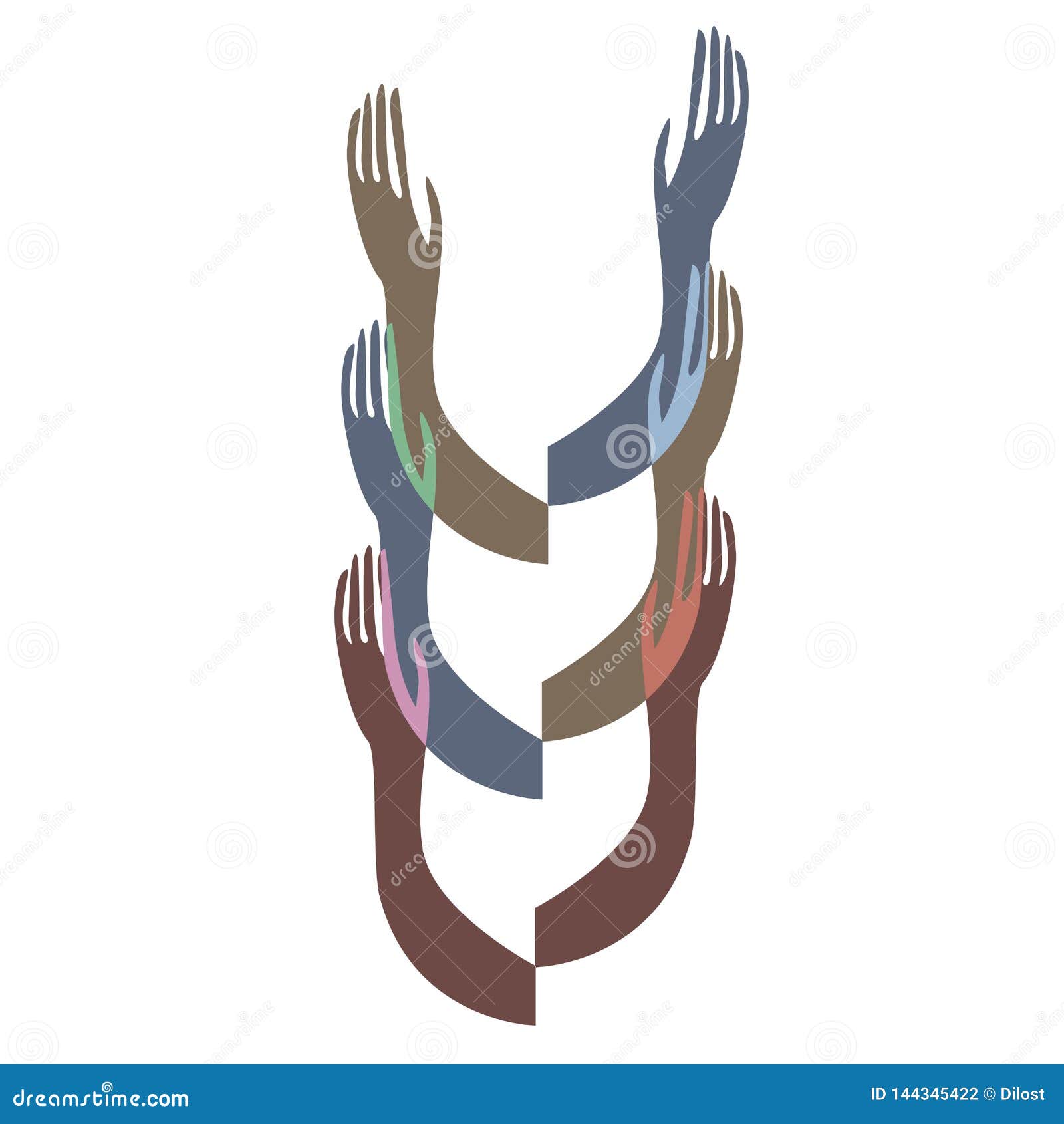 Colorful Human Hands. Concept Illustration for Organization Help ...