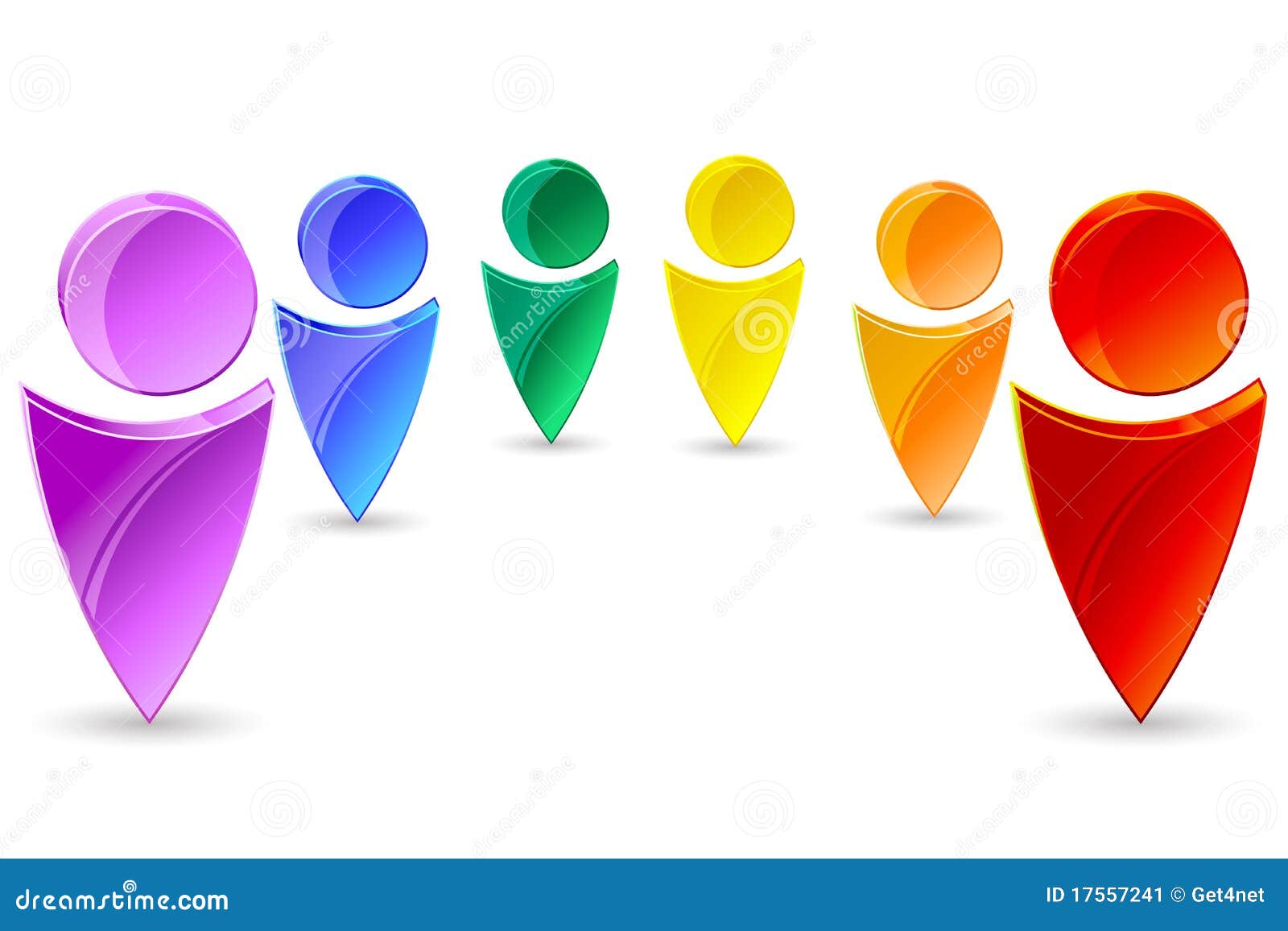 Colorful human icons stock vector. Illustration of leadership - 17557241