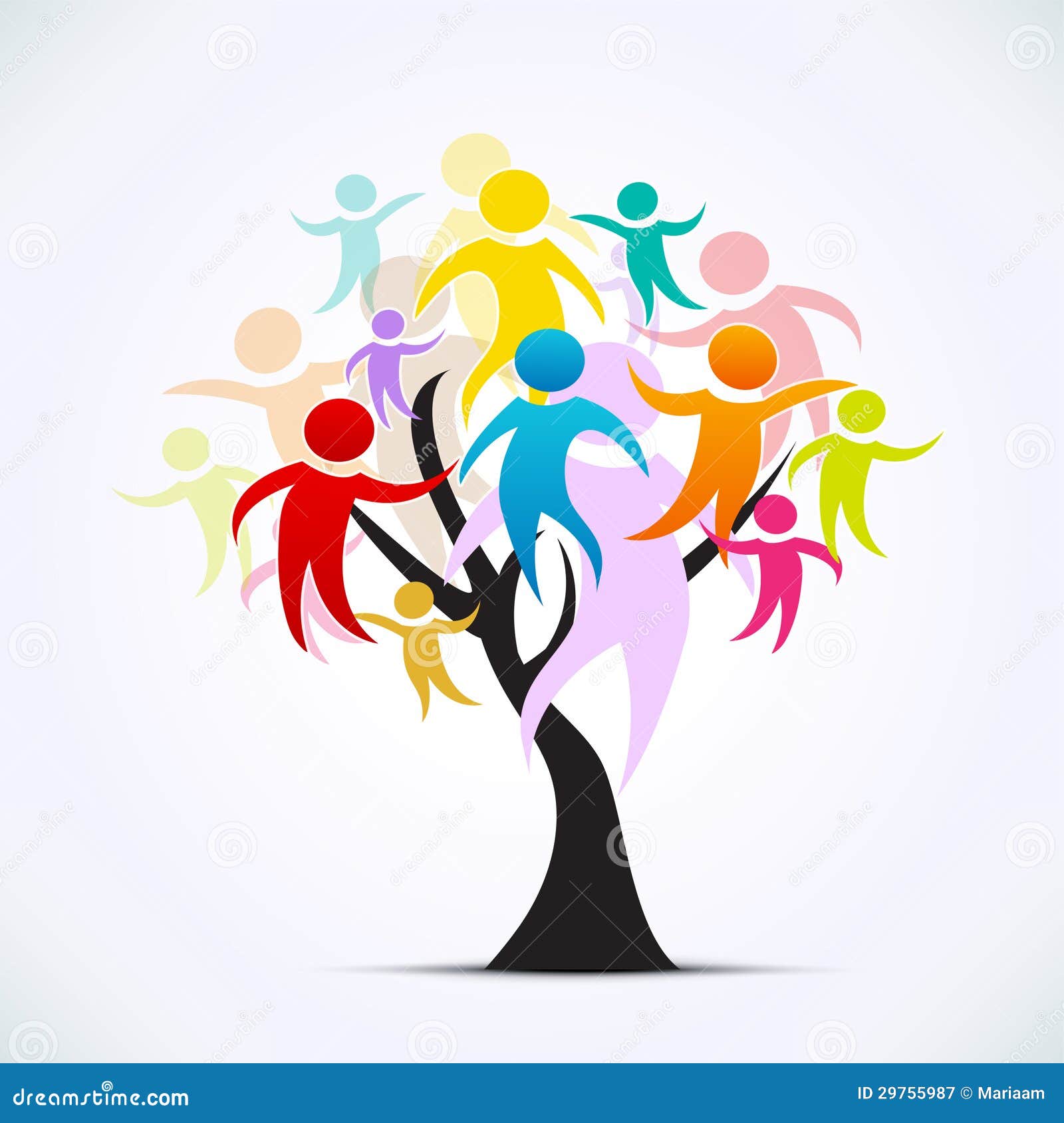 Tree with people stock vector. Illustration of figures - 29755987