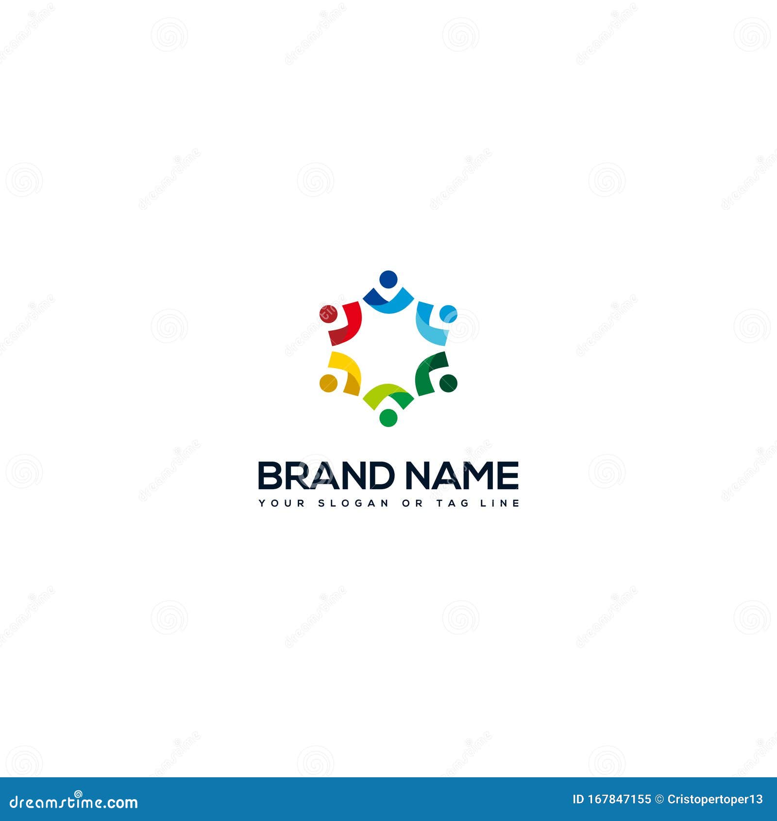 Colorful Human Team Logo Design Vector Stock Vector - Illustration of ...