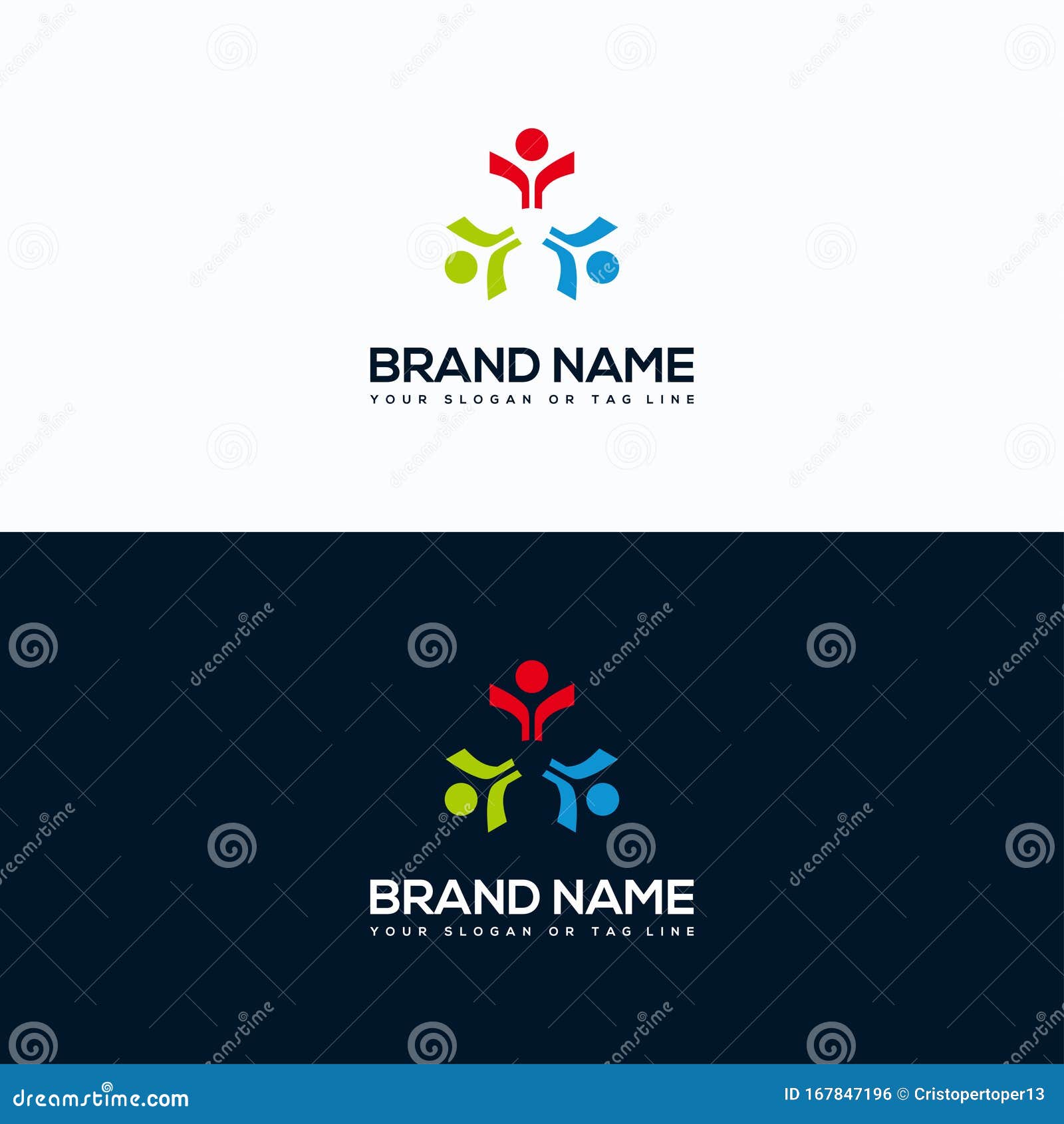 Colorful Human Team Logo Design Vector Stock Vector - Illustration of ...