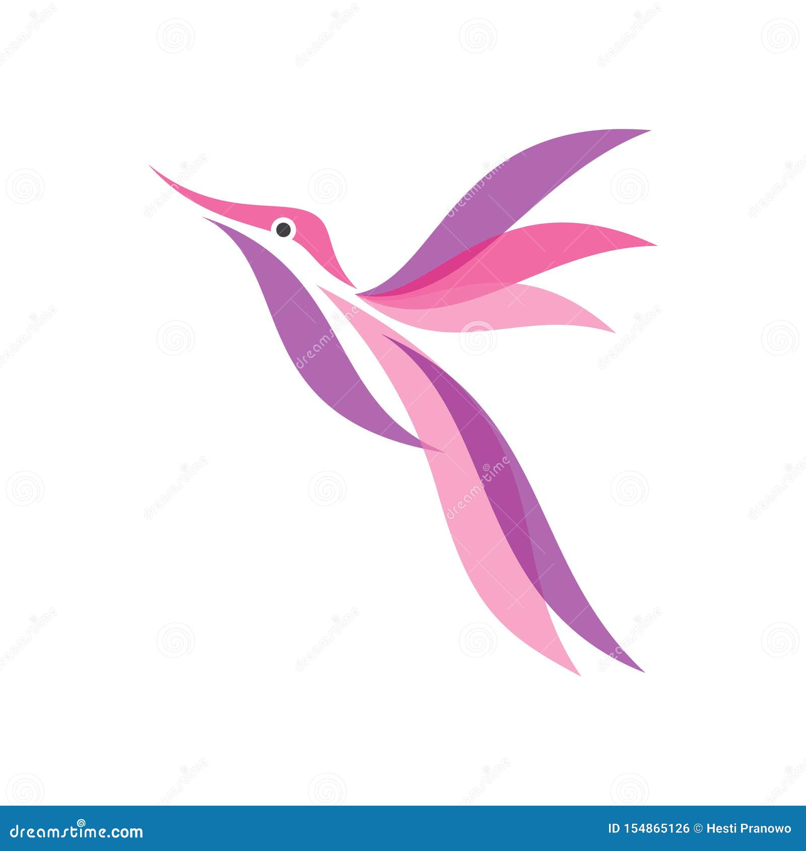 Colorful Hummingbird Icon Vector in Modern Flat Style for Web, Graphic ...