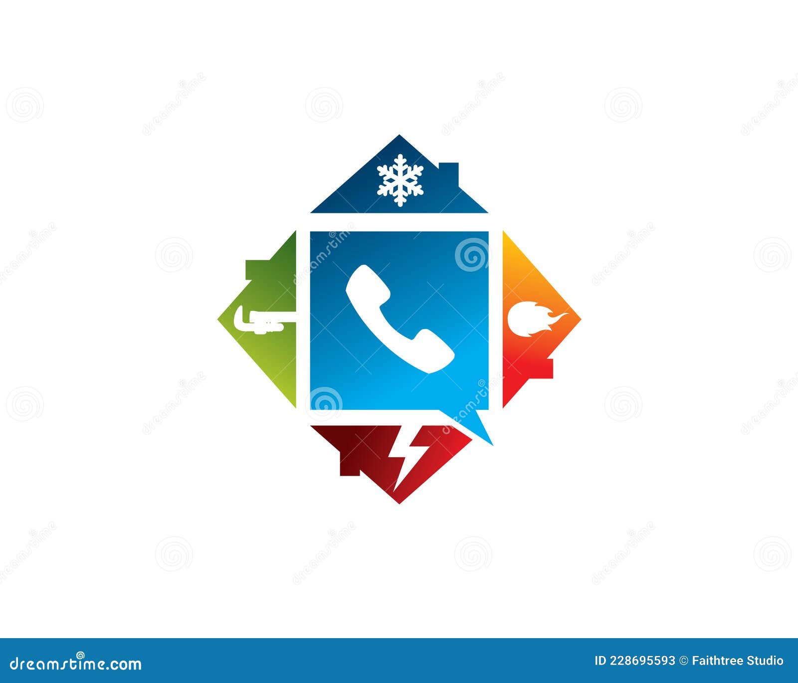 Colorful HVAC Call Emblem Logo Stock Vector - Illustration of electric ...