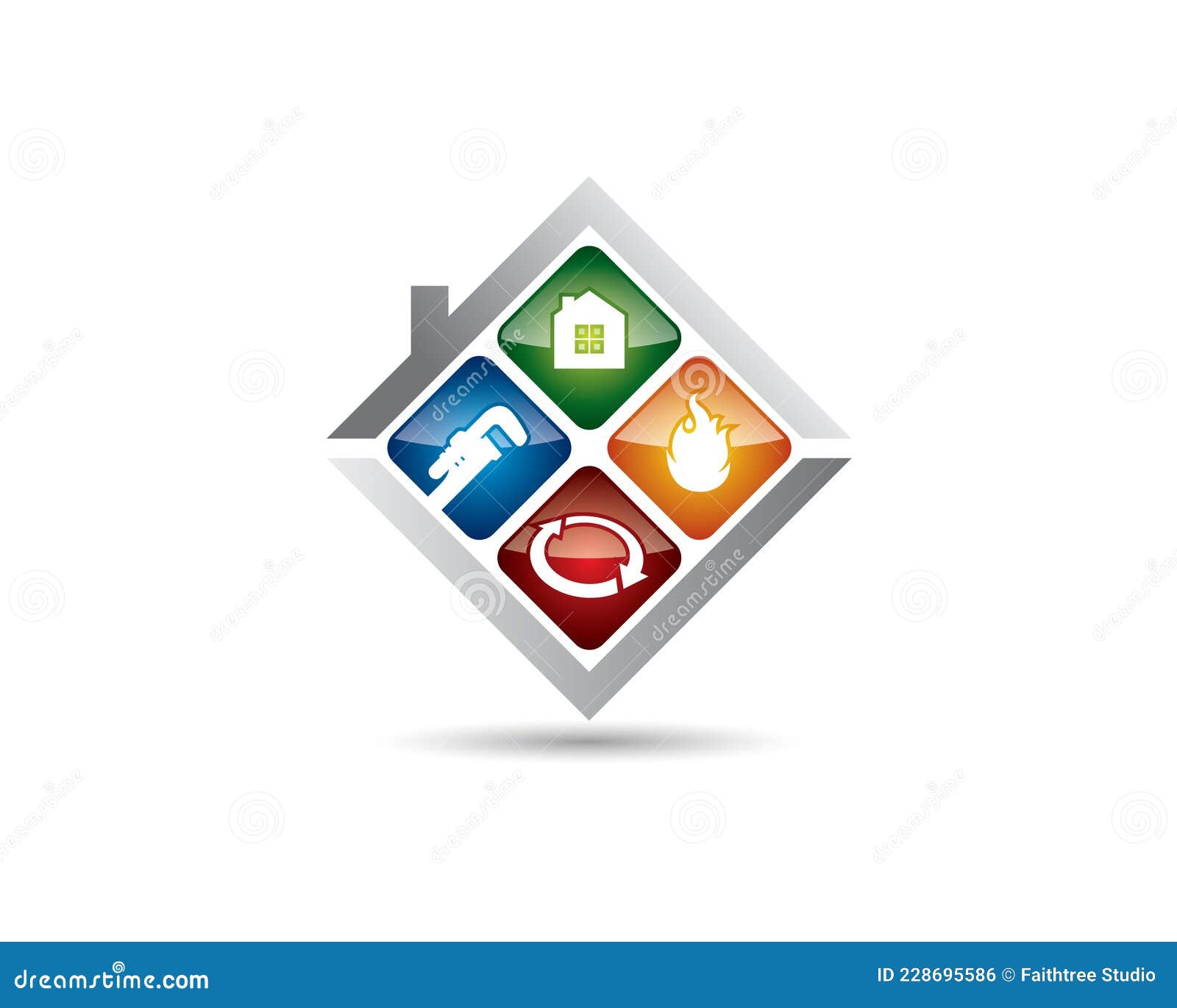 Colorful Hvac Home Maintenance Logo Stock Vector - Illustration of ...