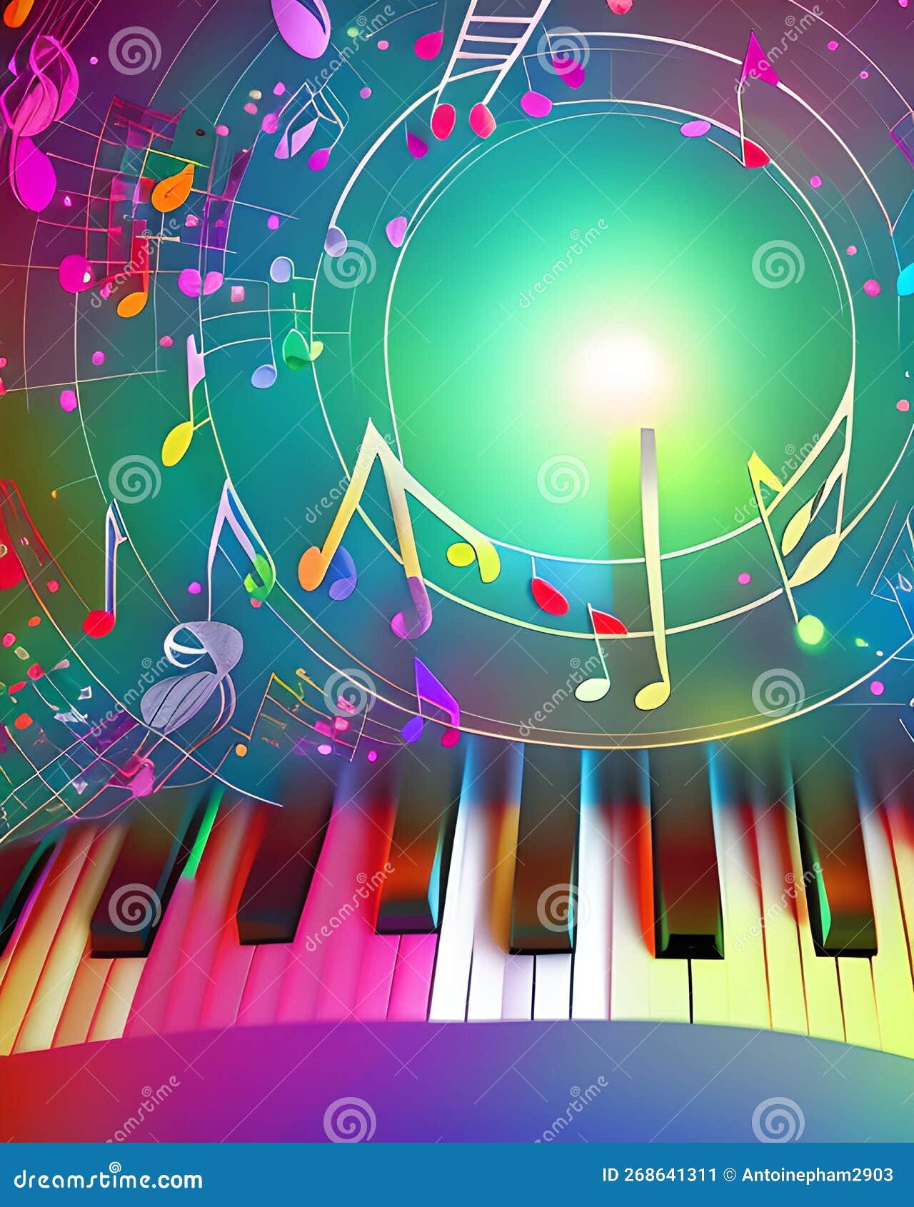 Colorful Hyper Realistic Magic of Music Stock Illustration ...