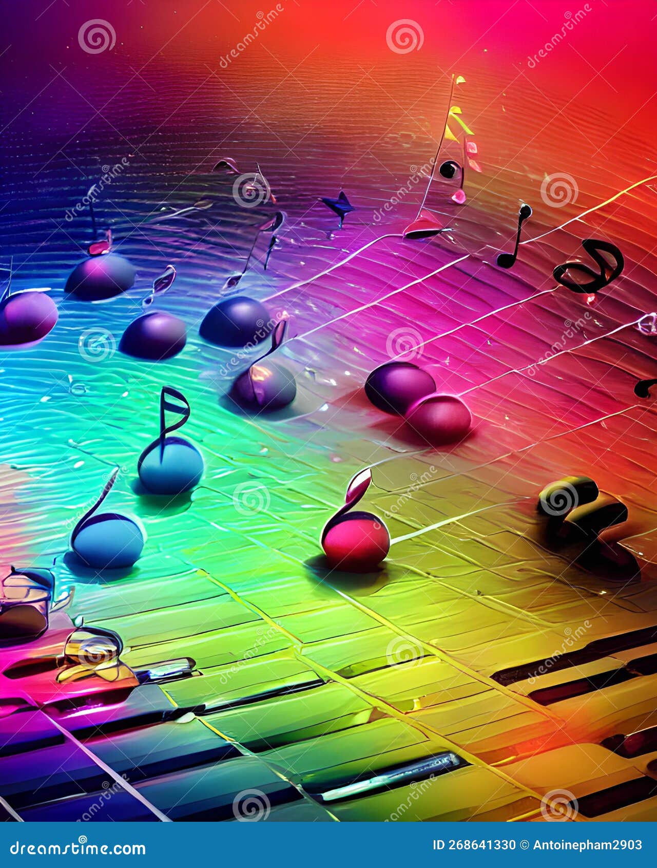 Colorful Hyper Realistic Magic of Music Stock Illustration ...
