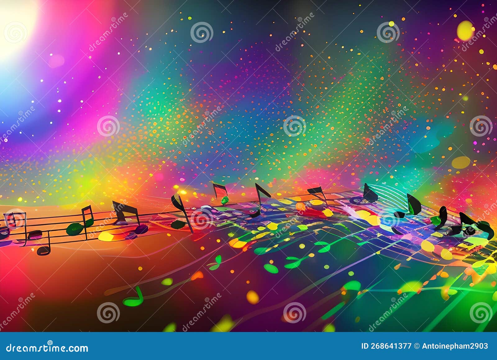 Colorful Hyper Realistic Magic of Music Stock Illustration ...