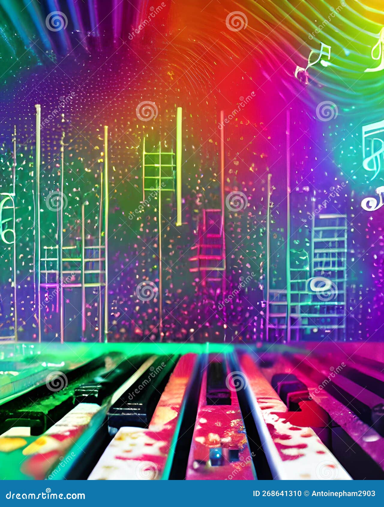 Colorful Hyper Realistic Magic of Music Stock Illustration ...