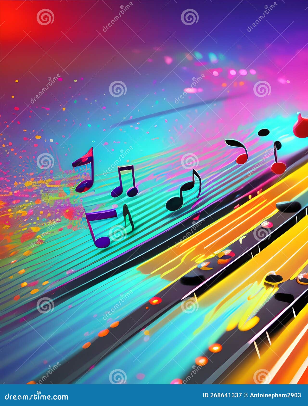 Colorful Hyper Realistic Magic of Music Stock Illustration ...