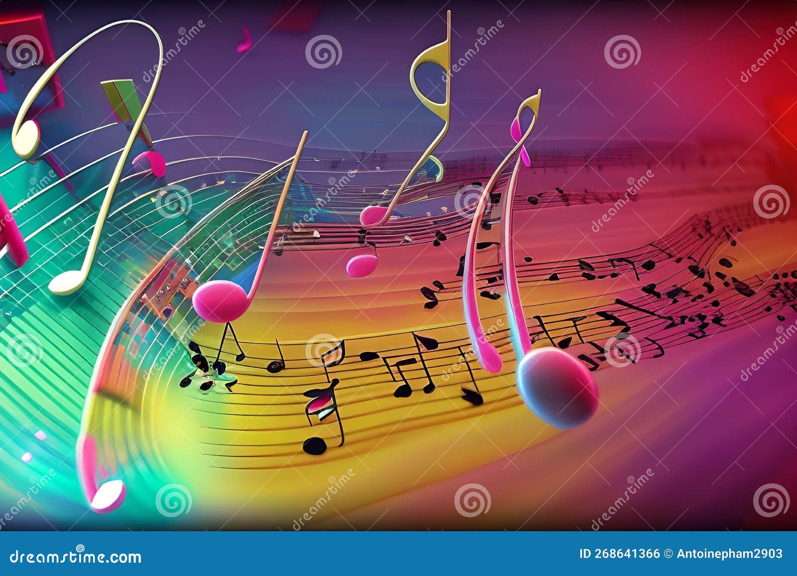 Colorful Hyper Realistic Magic of Music Stock Illustration ...