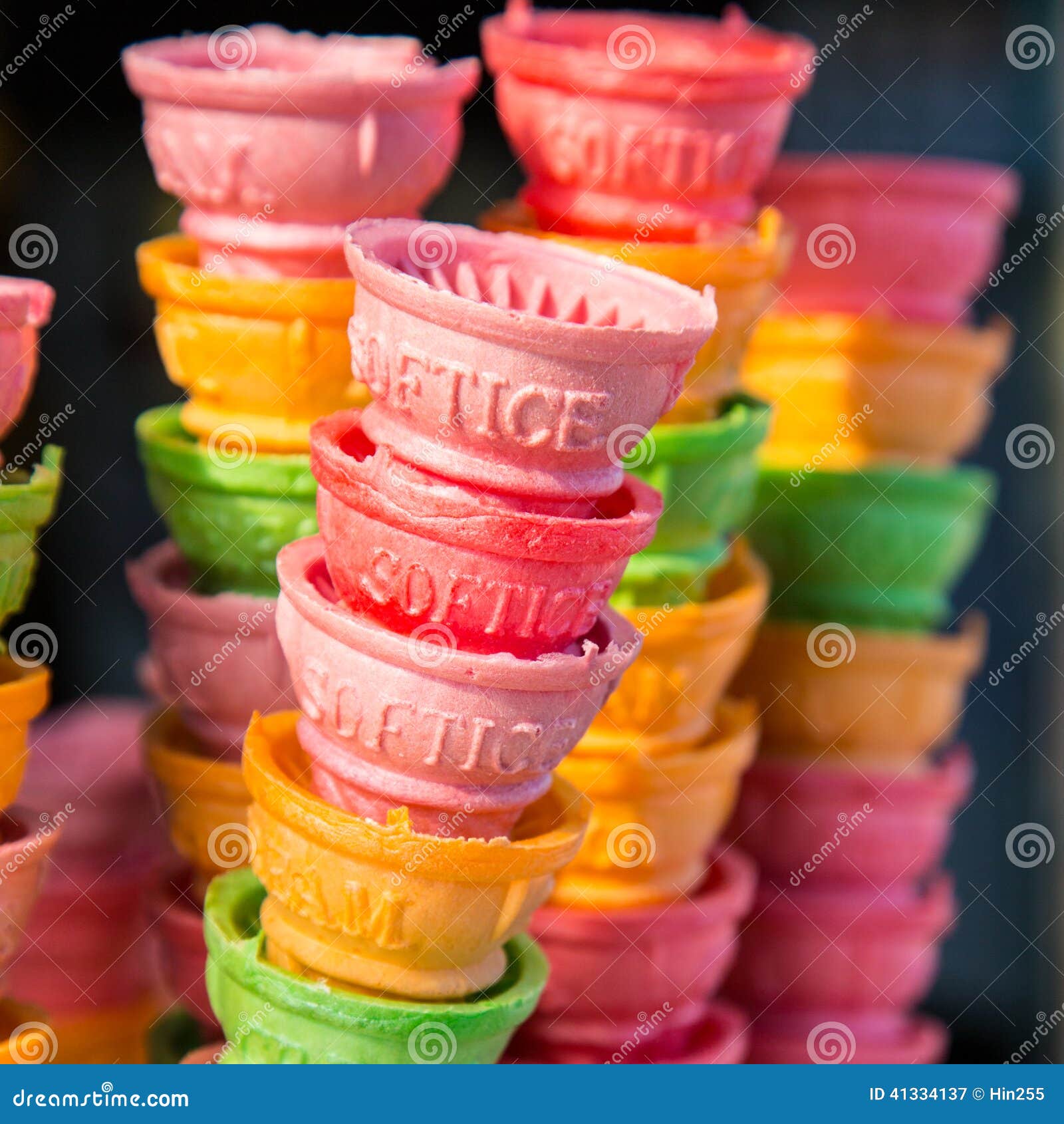 Colorful Ice cream cone stock image. Image of close, isolated - 41334137