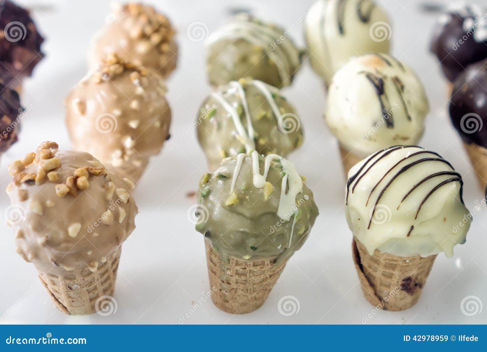 Colorful ice cream cones stock image. Image of dessert - 42978959