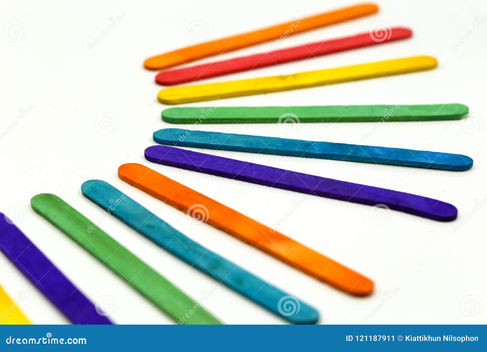 Colorful Ice Cream Sticks On White Background Stock Image - Image of ...