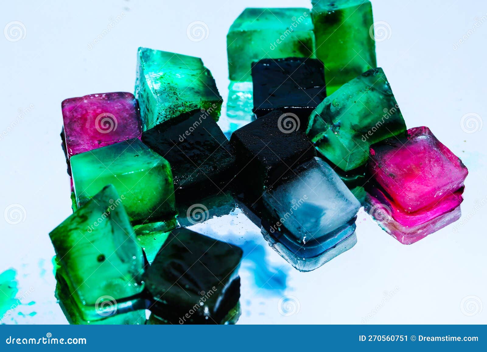 Colorful Ice Cubes on White Background, Abstract, Abstract Background ...