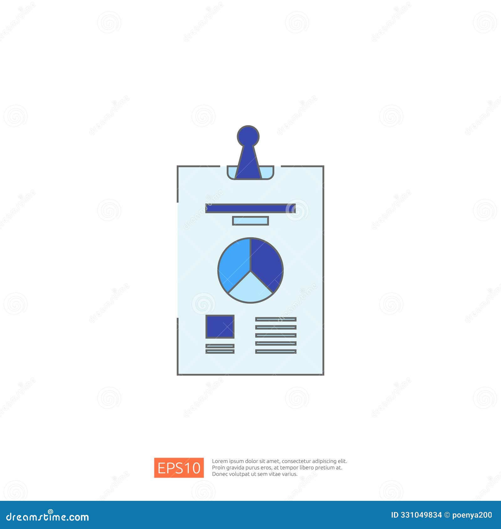 A Colorful Icon of a Document with a Pie Chart and Bar Graph ...