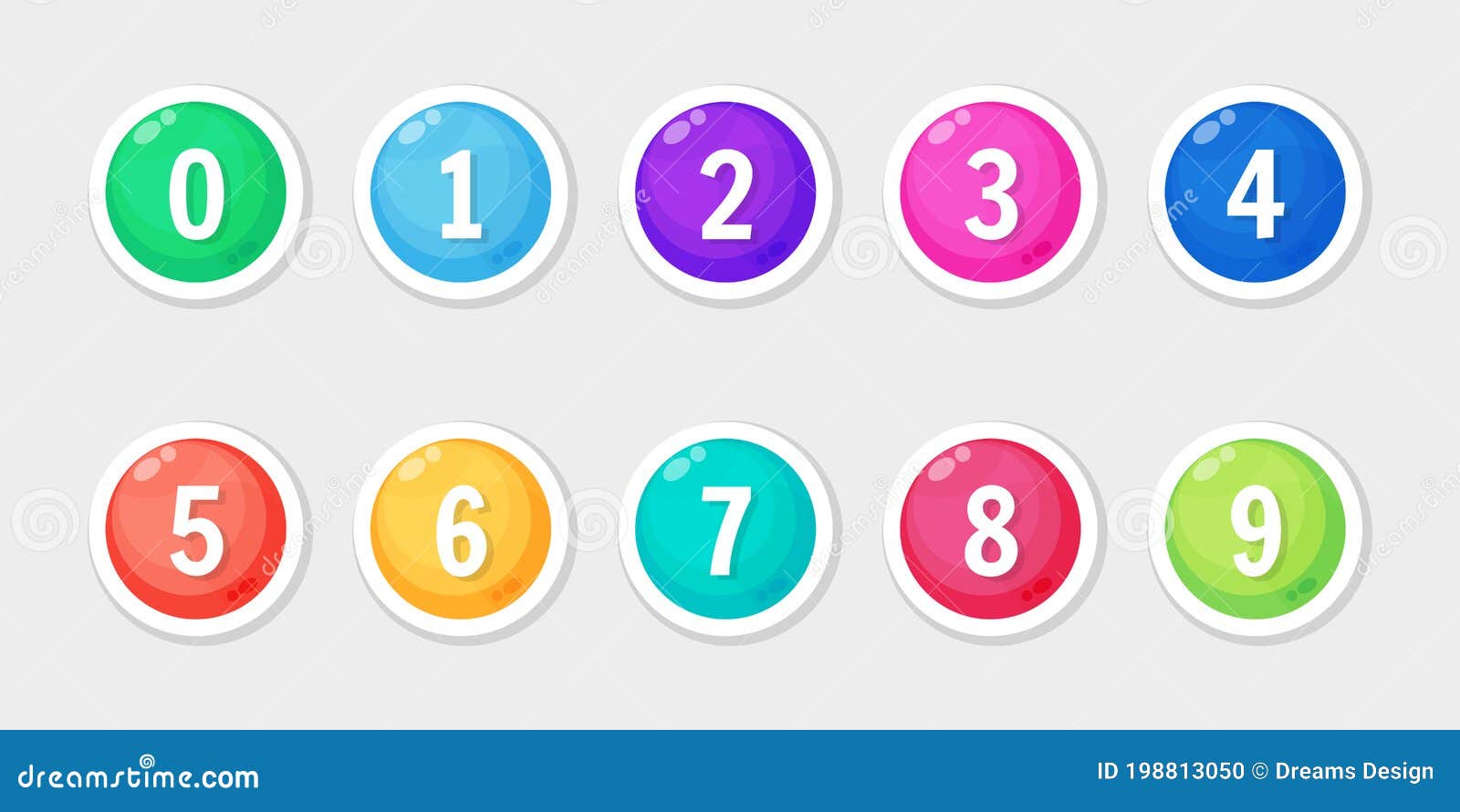 Colorful Icon Set with Number Bullet Point Stock Vector - Illustration ...
