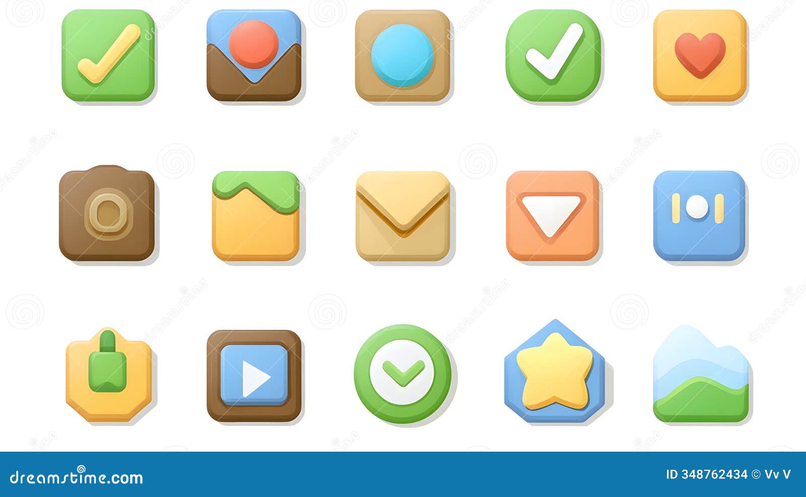 Colorful Icon Set with Various App Symbols Stock Illustration ...