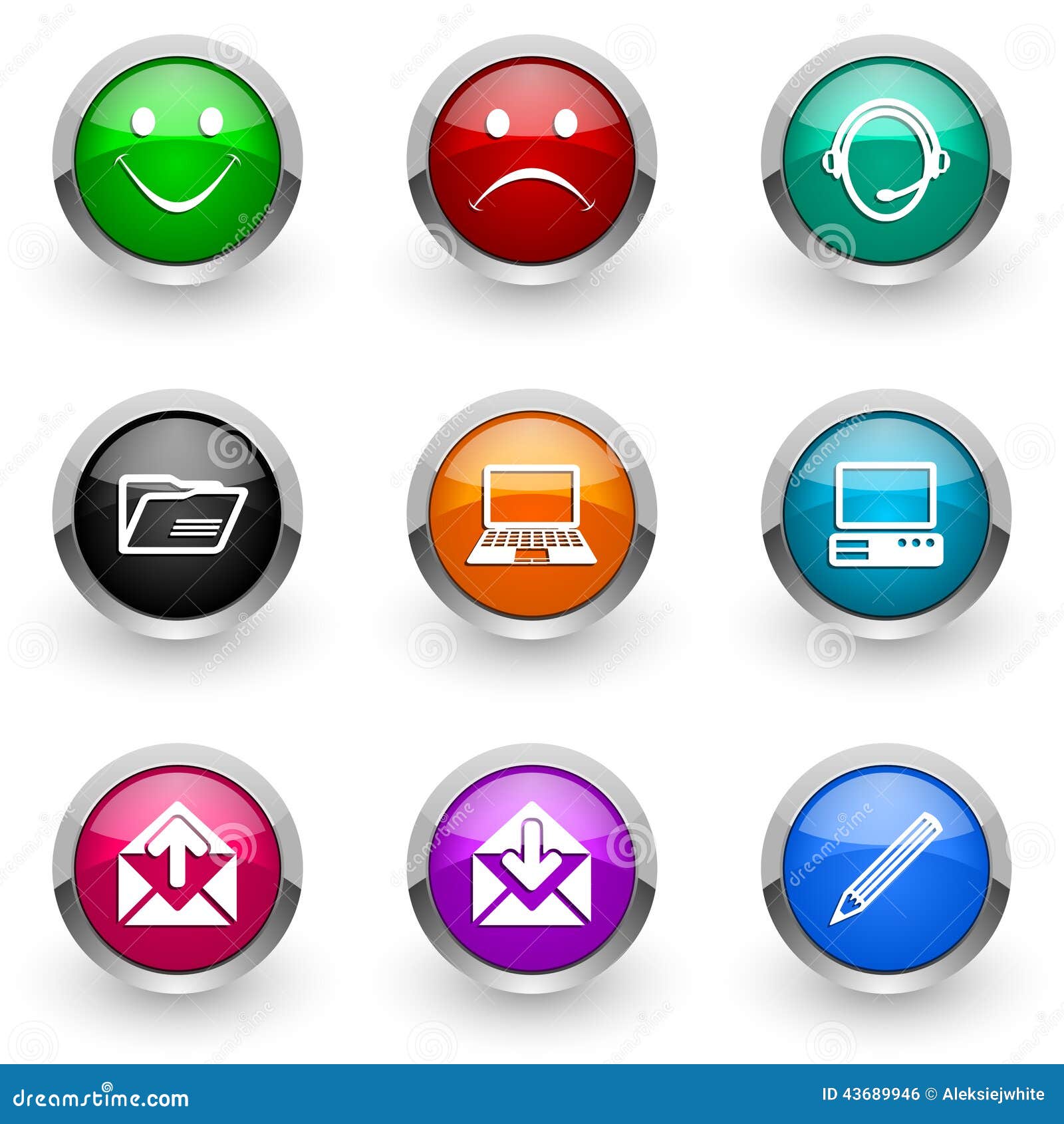 Colorful icon set stock illustration. Illustration of draw - 43689946