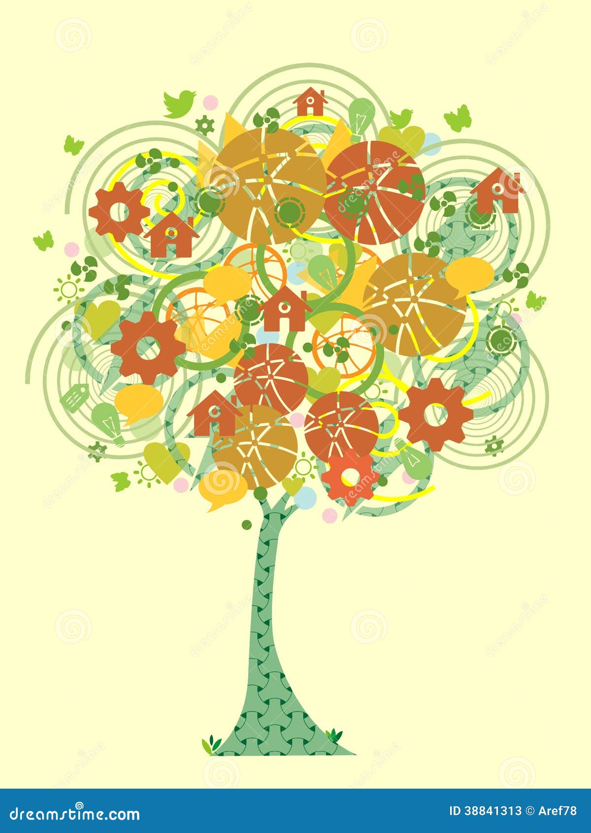 Colorful icon tree stock vector. Illustration of rectangle - 38841313