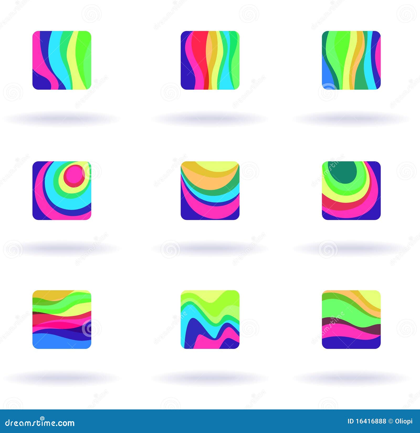 Colorful icons stock illustration. Illustration of geometric - 16416888