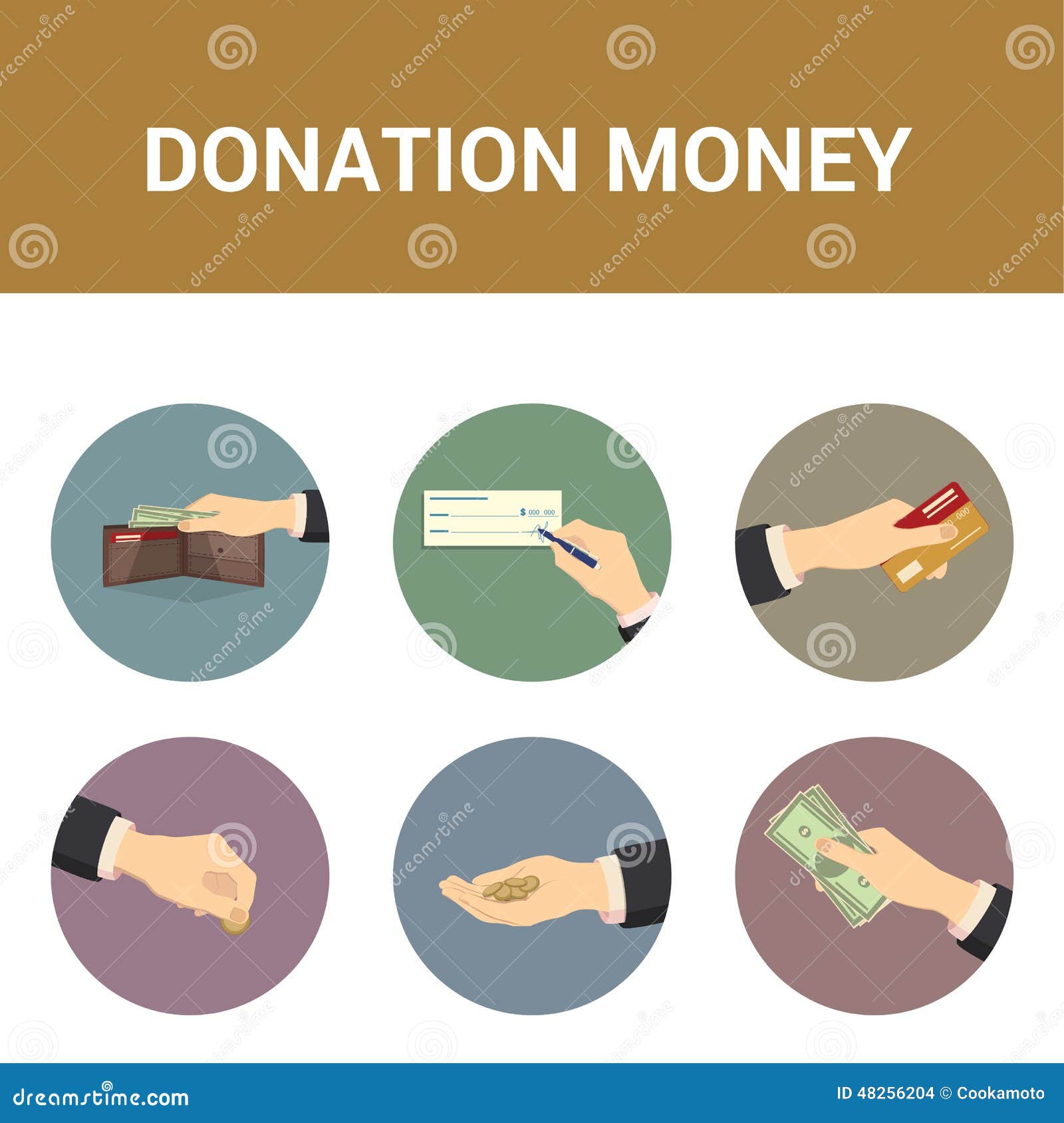 Colorful Icons Donations of Money, Vector Stock Vector - Illustration ...