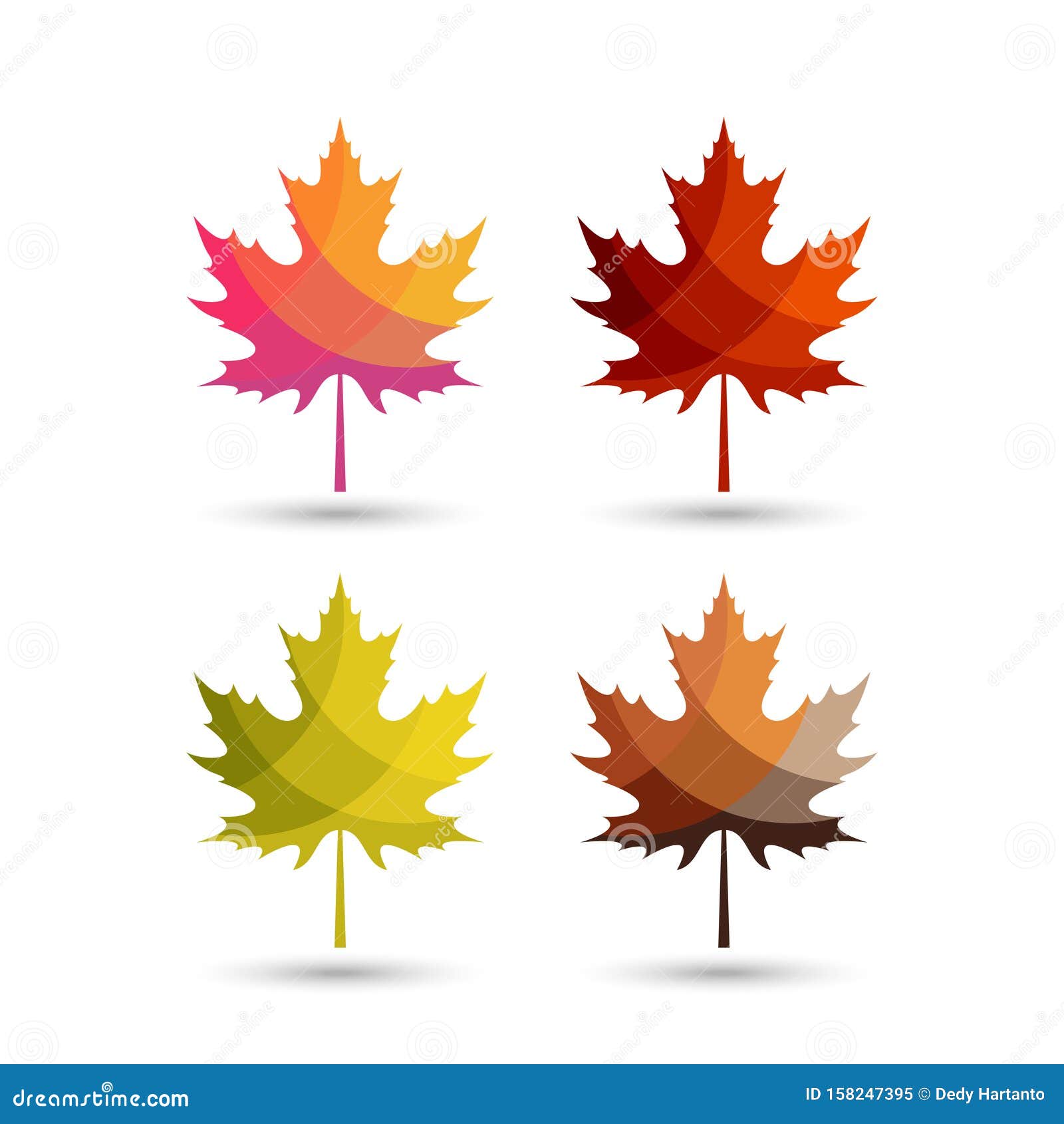Colorful Illustrated Leaves Stock Vector - Illustration of leaf ...