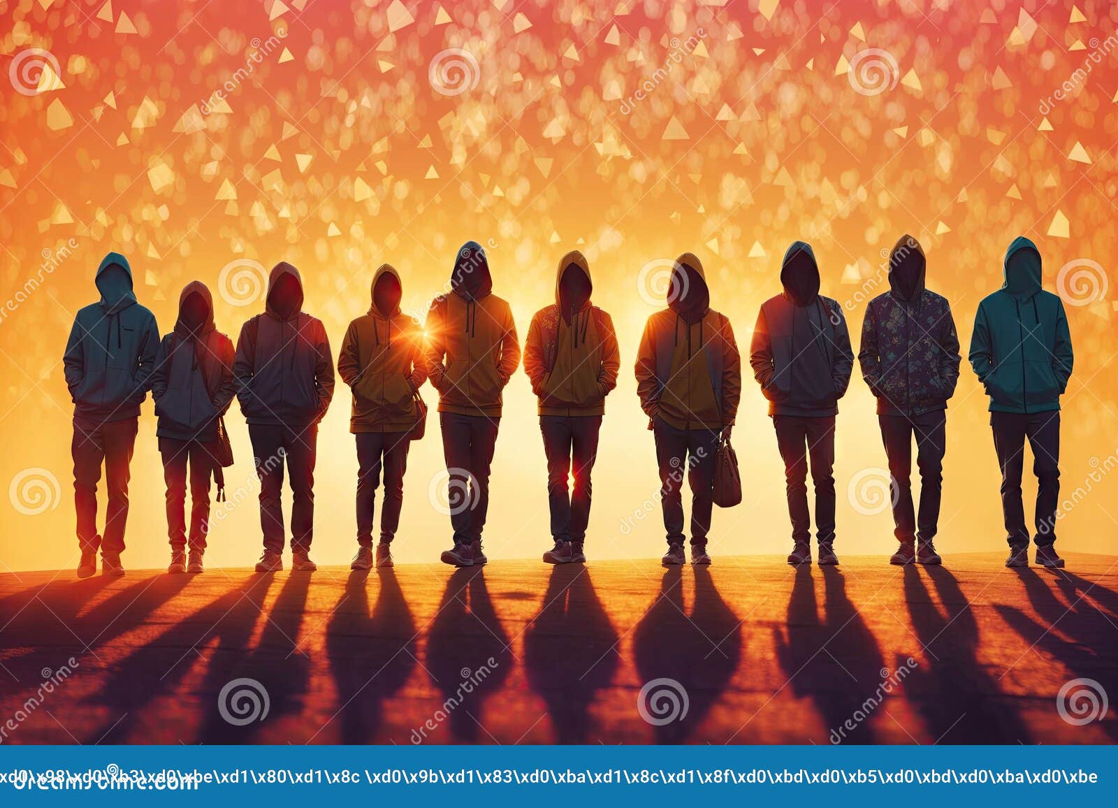 Colorful Illustration of Anonymous Group of People. Ai Generative Stock ...