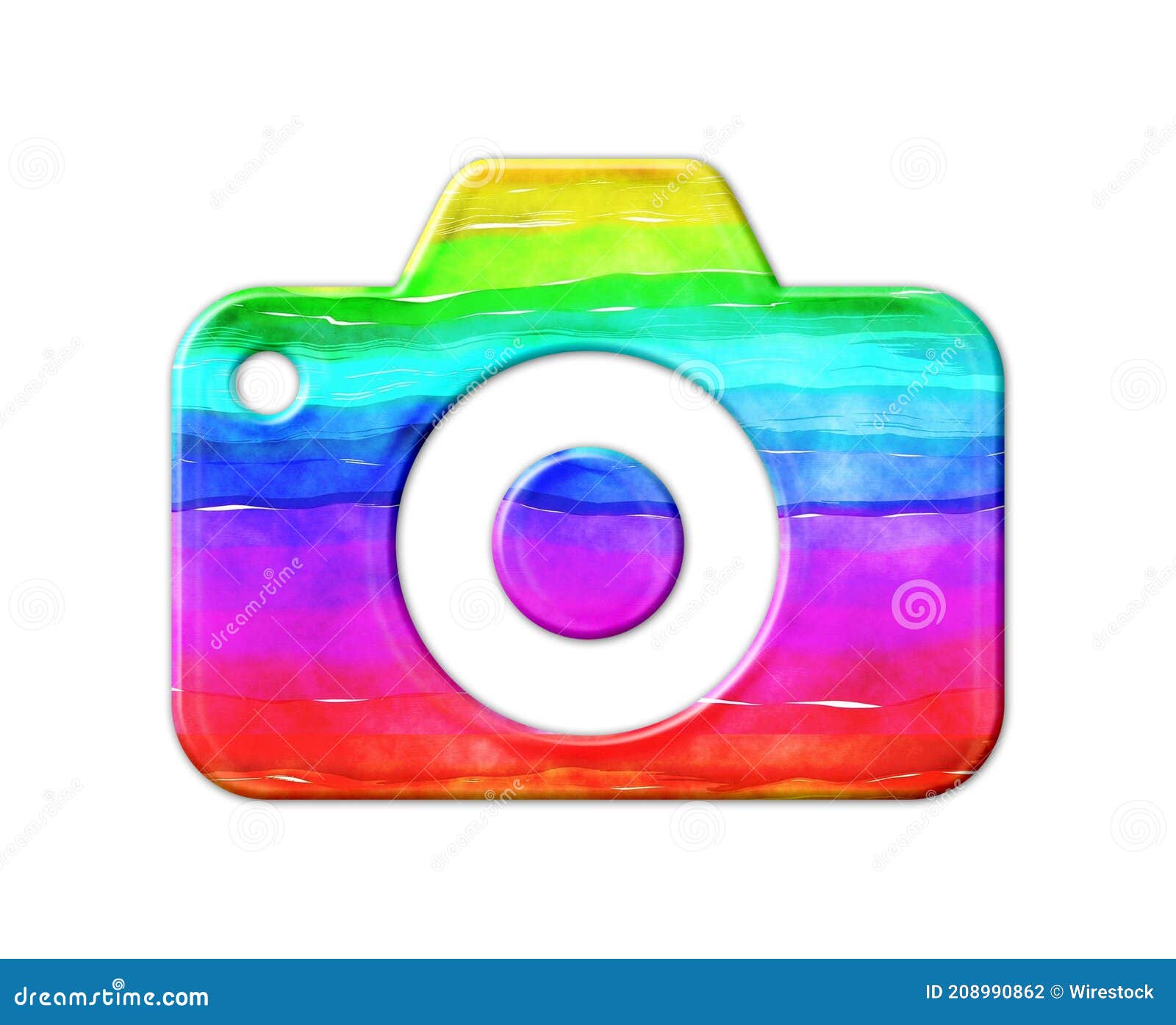 Colorful Illustration of a Camera on a White Background Stock ...