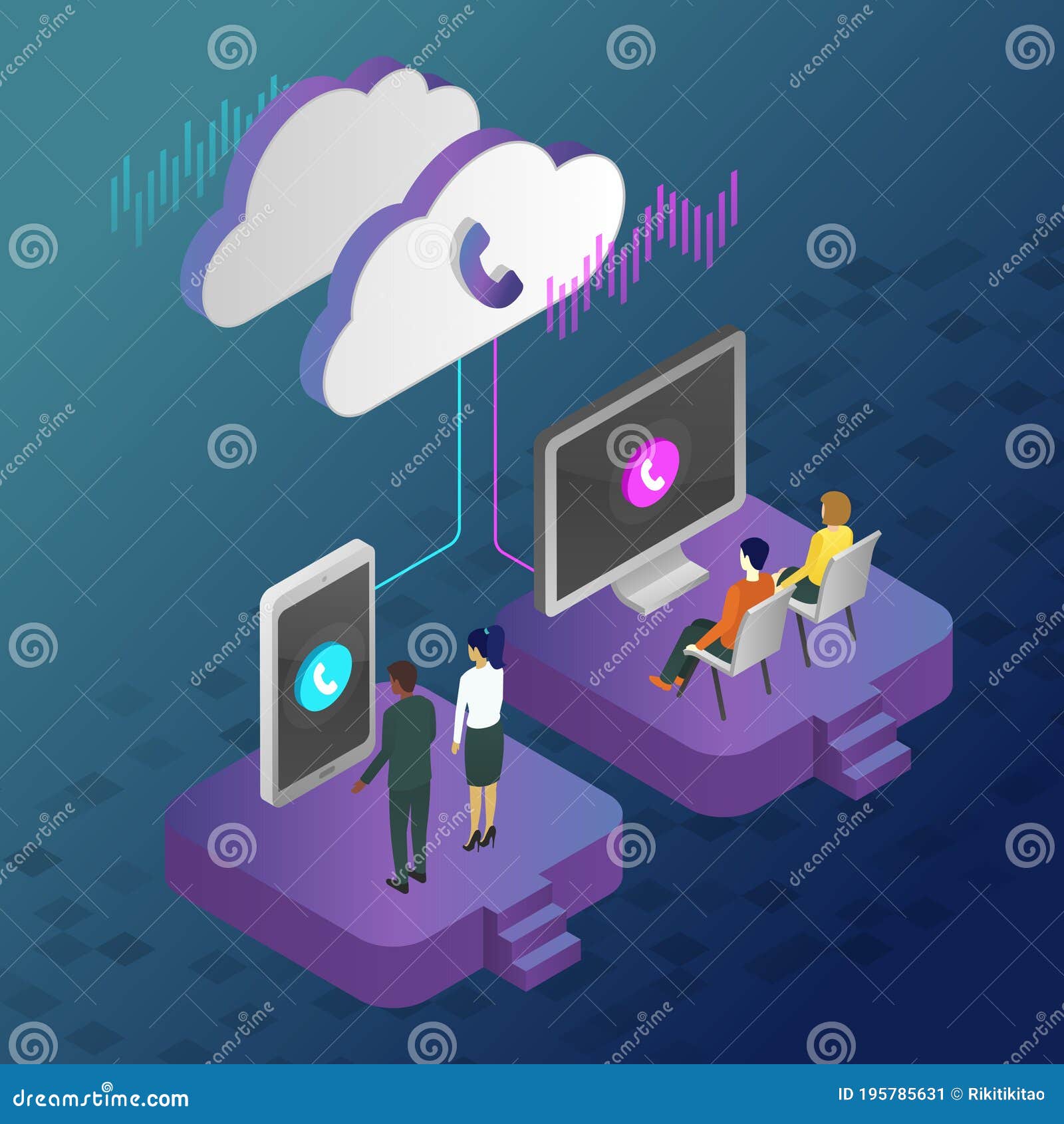 Vector Isometric Illustration of a Modern Work Environment Stock Vector ...