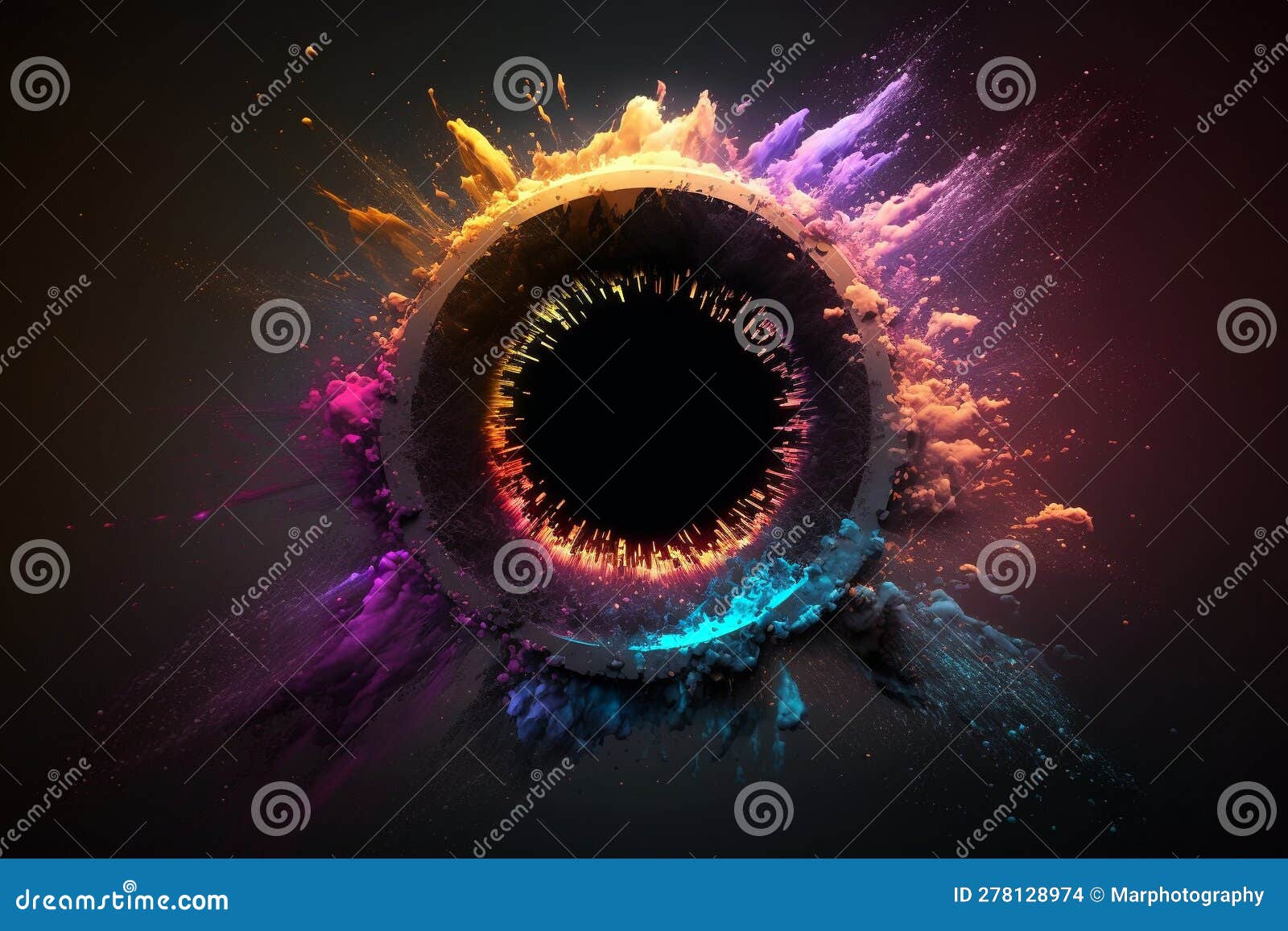 Colorful Illustration of a Dust Explosion in a Realistic Style Stock ...