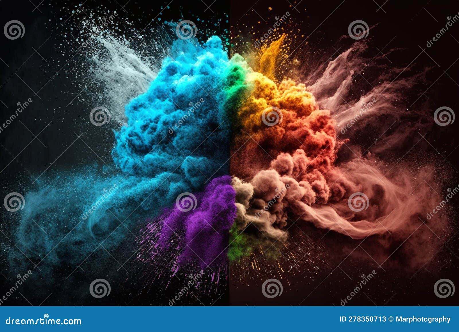 Colorful Illustration of a Dust Explosion in a Realistic Style Stock ...