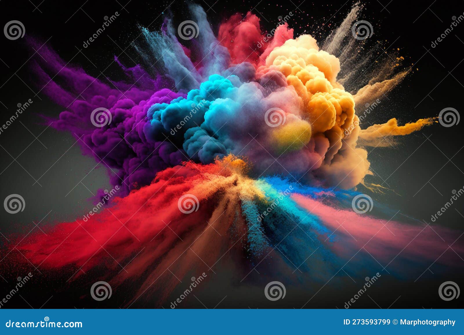 Colorful Illustration of a Dust Explosion in a Realistic Style Stock ...