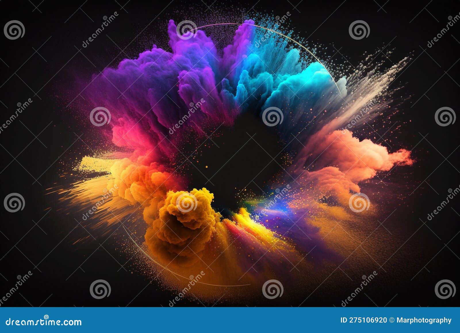 Colorful Illustration of a Dust Explosion in a Realistic Style Stock ...