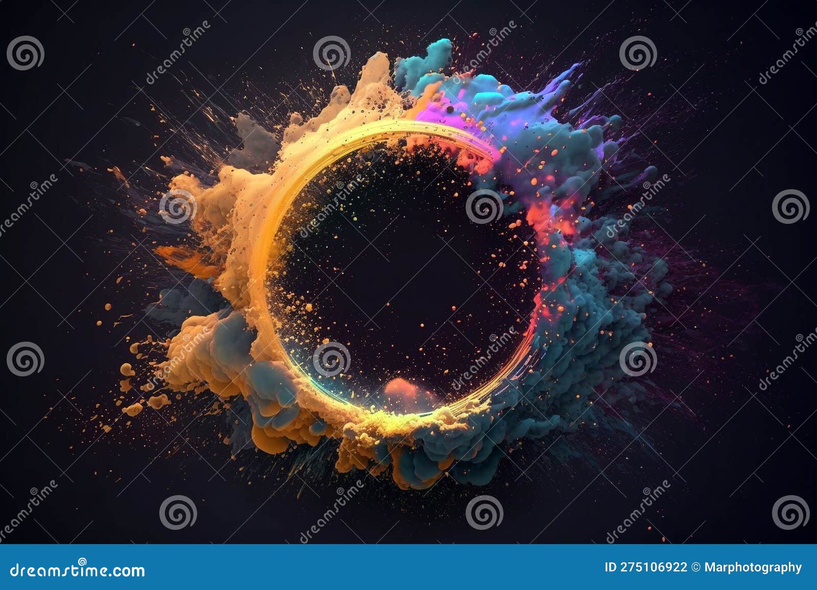 Colorful Illustration of a Dust Explosion in a Realistic Style Stock ...